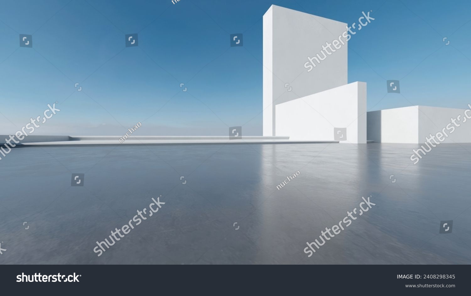 콘크리트 바닥이 비어 있는 추상적 미래 스톡 일러스트 2408298345 Shutterstock