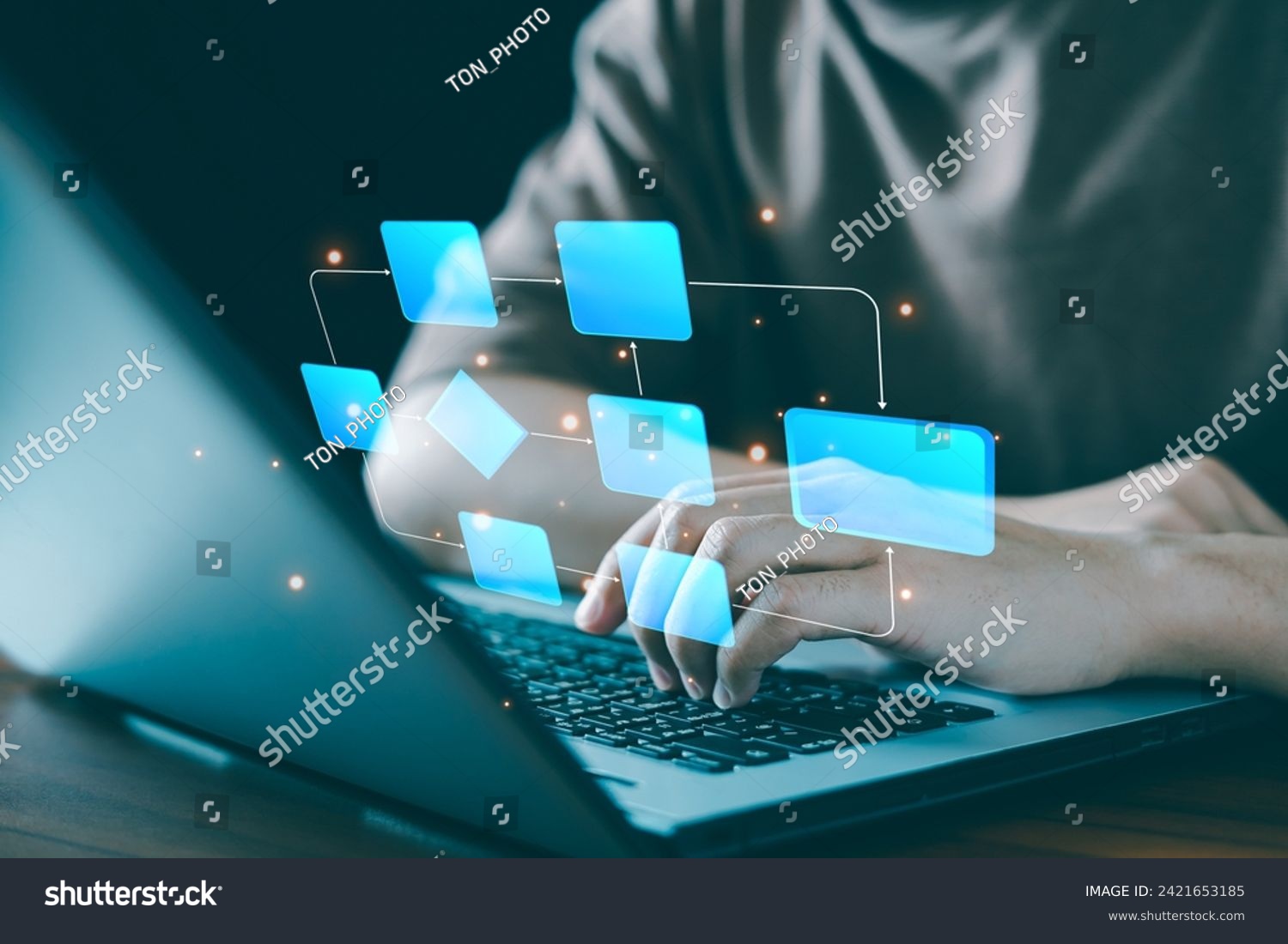 Business Process Workflow Automation Flowchart Implement Stock Photo ...