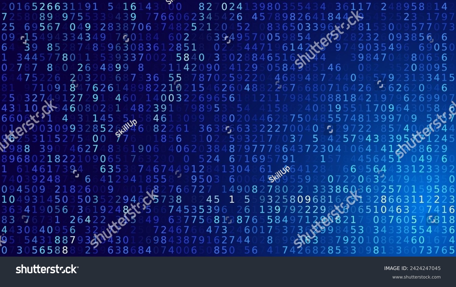 Abstract Numbers Matrix Background Binary Computer Stock Vector