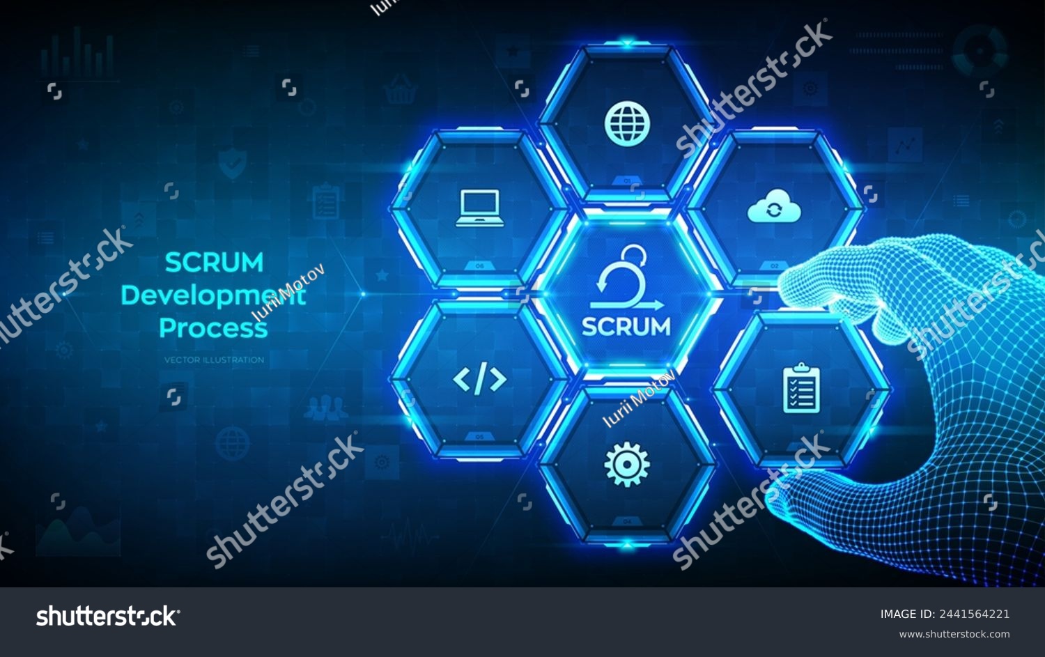 Scrum Agile Development Methodology Process Iterative Stock Vector Royalty Free 2441564221