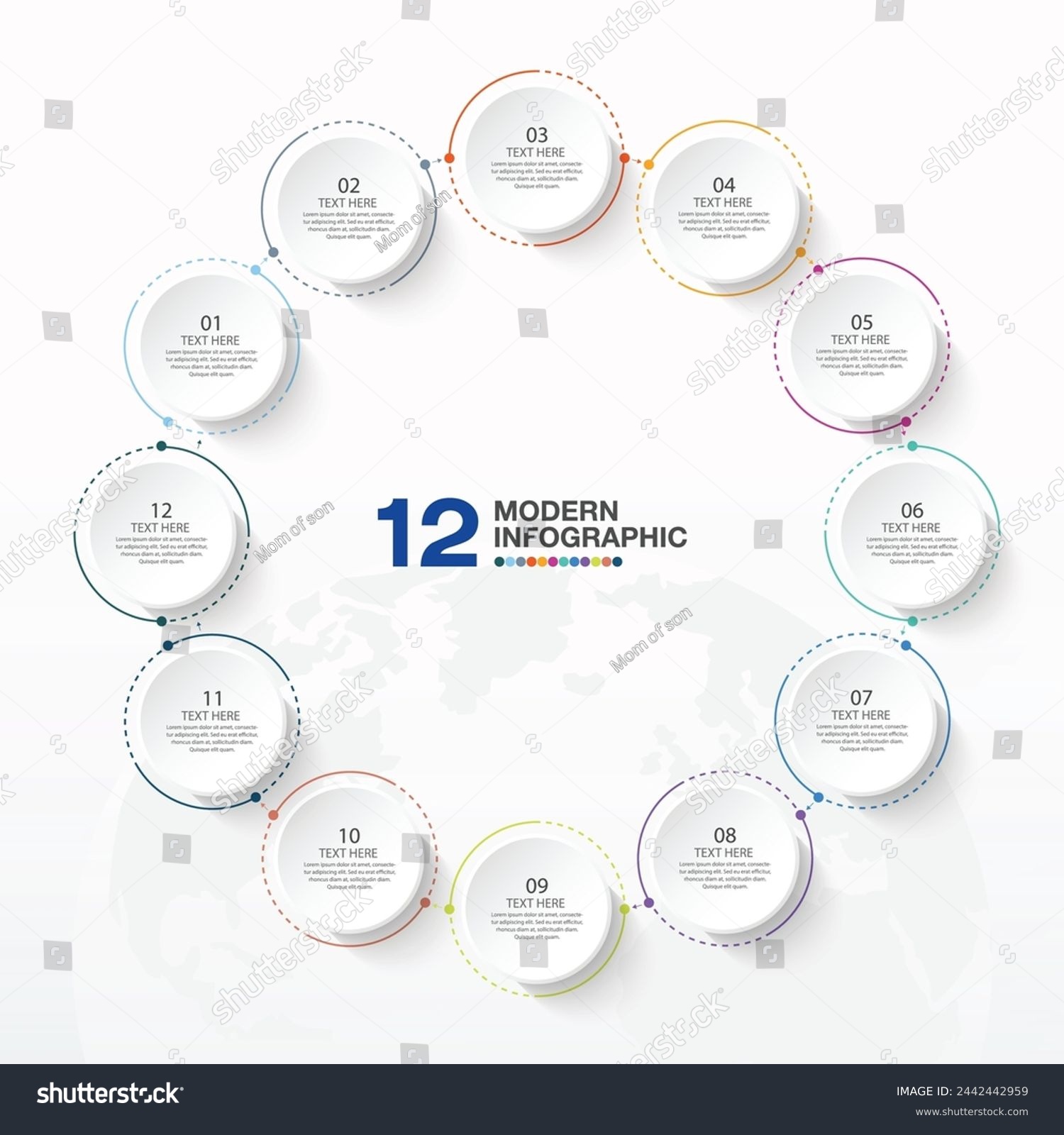 Basic Circle Infographic Template 12 Steps Stock Vector (Royalty Free) 2442442959 | Shutterstock