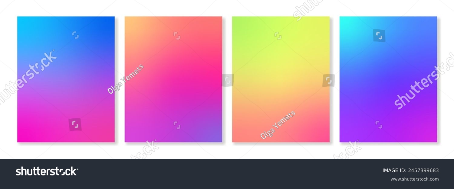 Set 4 Vector Gradient Backgrounds Vibrant Stock Vector (Royalty Free ...