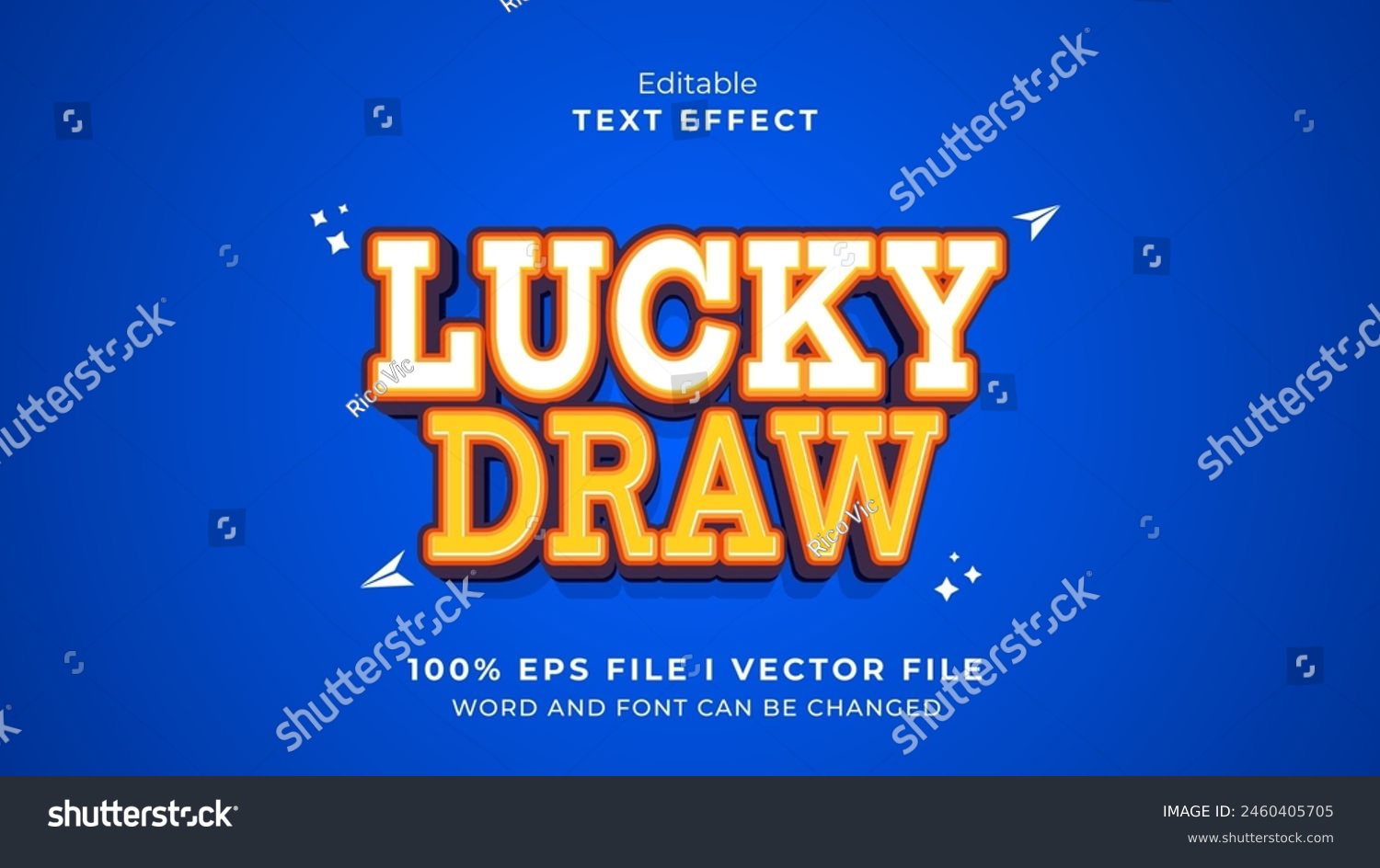 Editable Lucky Draw Text Effecttyphography Logo Stock Vector (Royalty ...