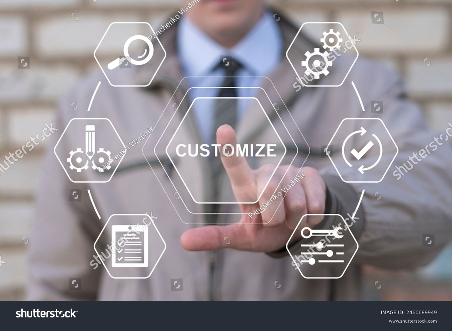 Business Man Using Virtual Touch Screen Stock Photo 2460689949 | Shutterstock
