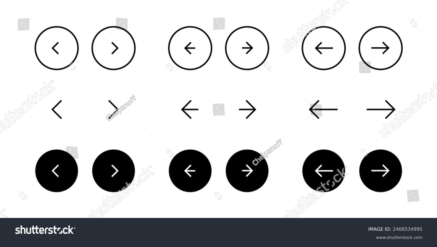 Arrow Buttons Icon Set Website Slider Stock Vector (Royalty Free) 2466534995 | Shutterstock