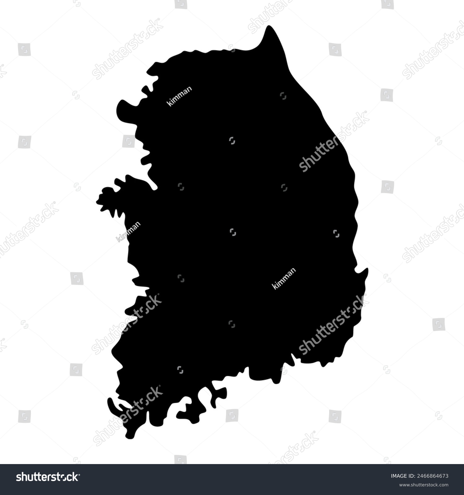South Korea Map Silhouette Vector Image Stock Vector (Royalty Free ...