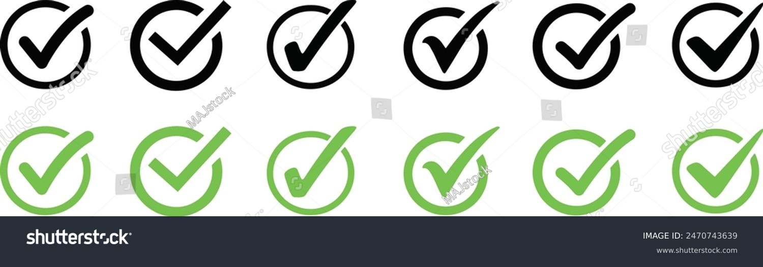 Check Box Icon Correct Accept Checkmark Stock Vector (Royalty Free) 2470743639 | Shutterstock