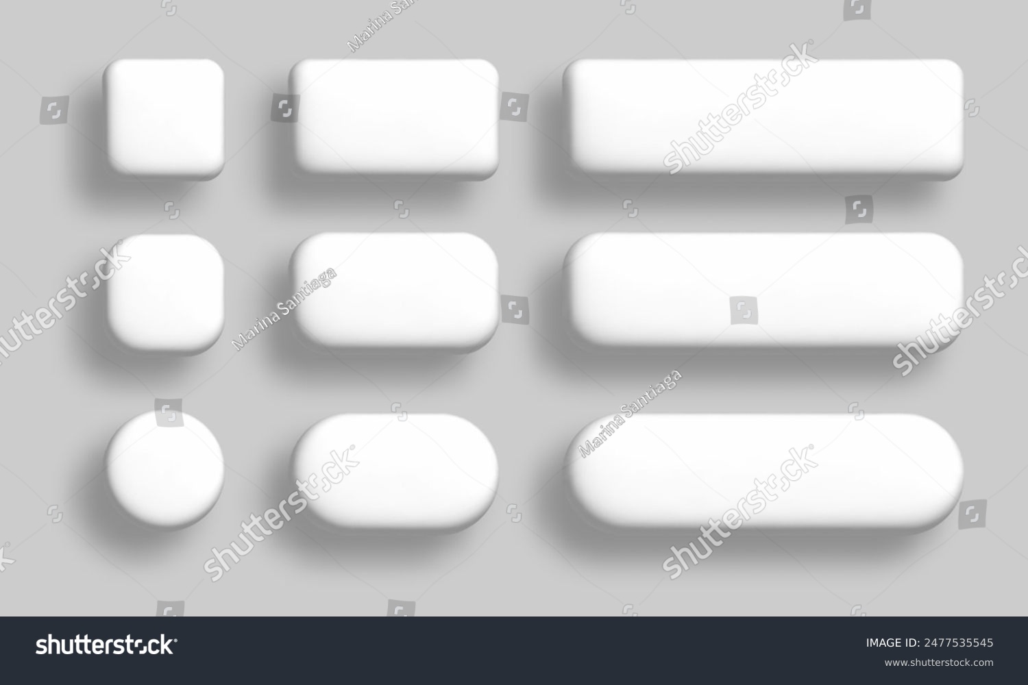 White 3d Buttons Set Vector Realistic Stock Vector (Royalty Free) 2477535545 | Shutterstock