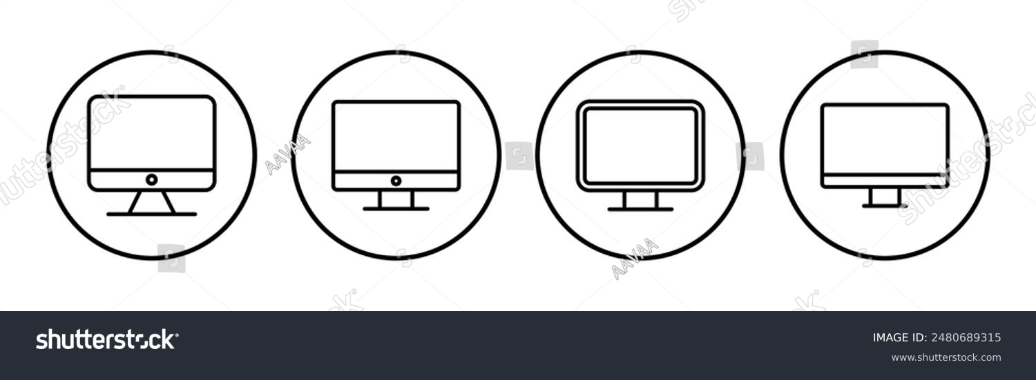 Computer Icon Set Computer Monitor Icon Stock Vector (Royalty Free) 2480689315 | Shutterstock