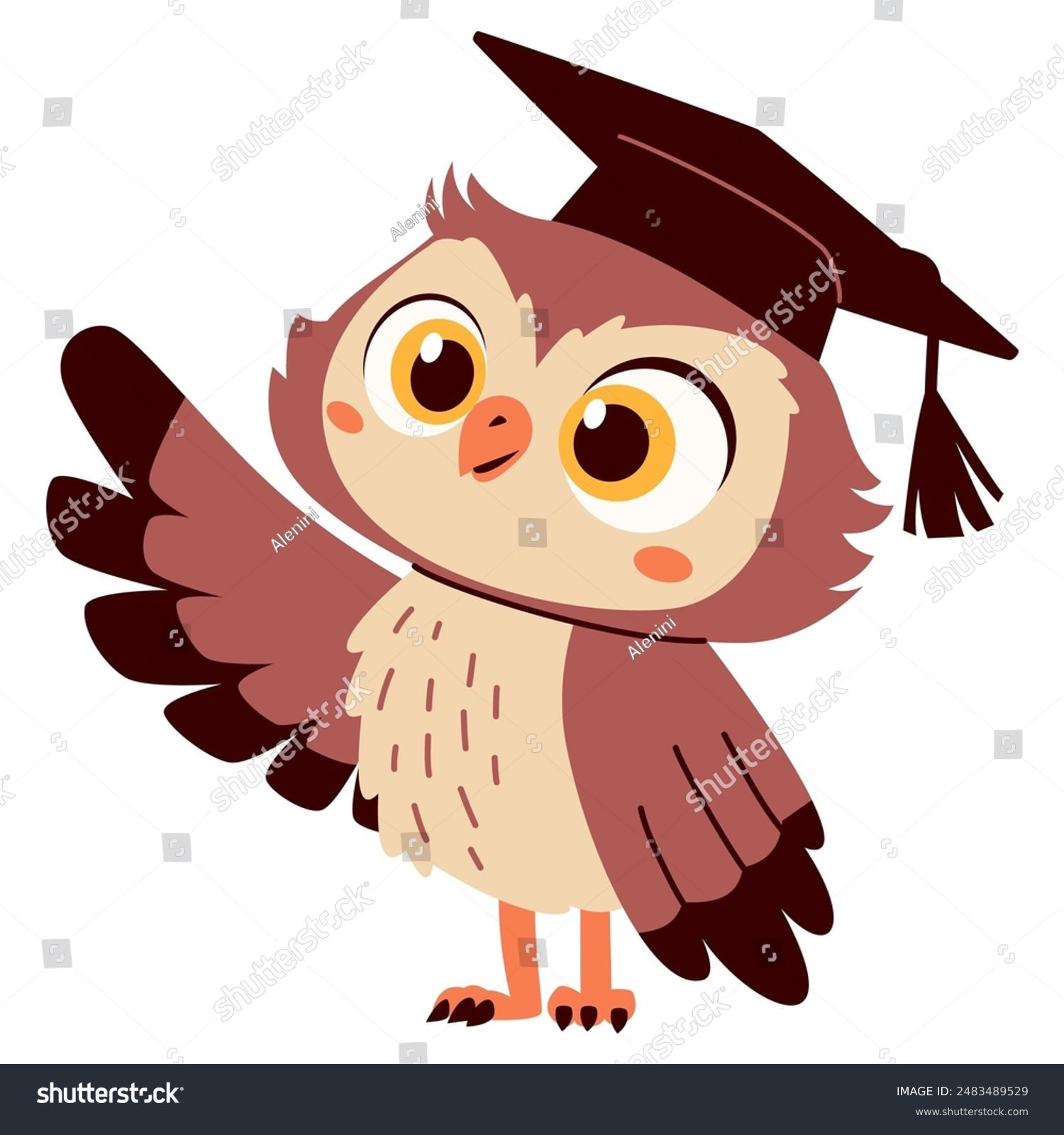 Owl In Graduation Cap Drawing Wise Owl In Graduation Cap, Cute Bird
