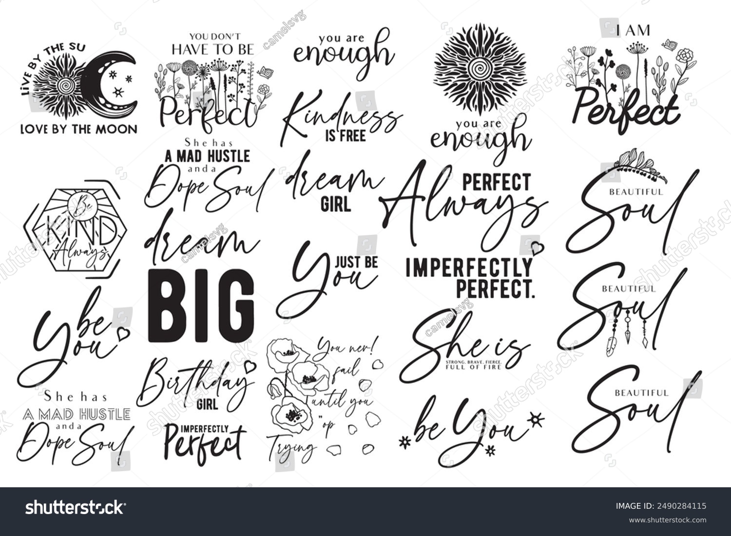 Motivation Quotes Boho Inspirational Quotes Boho Stock Vector (Royalty ...