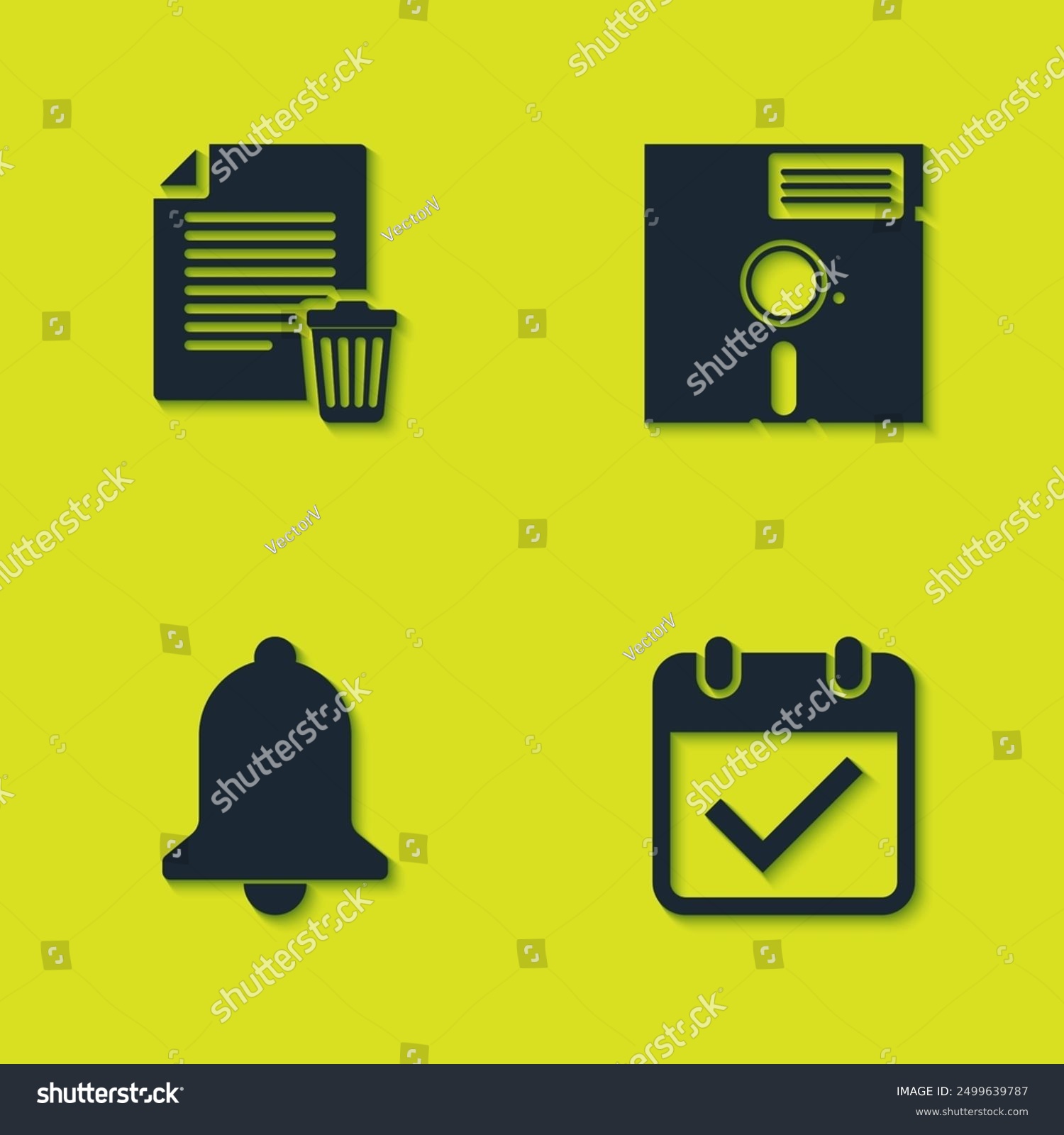 Set Delete File Document Calendar Check Stock Vector (Royalty Free) 2499639787 | Shutterstock
