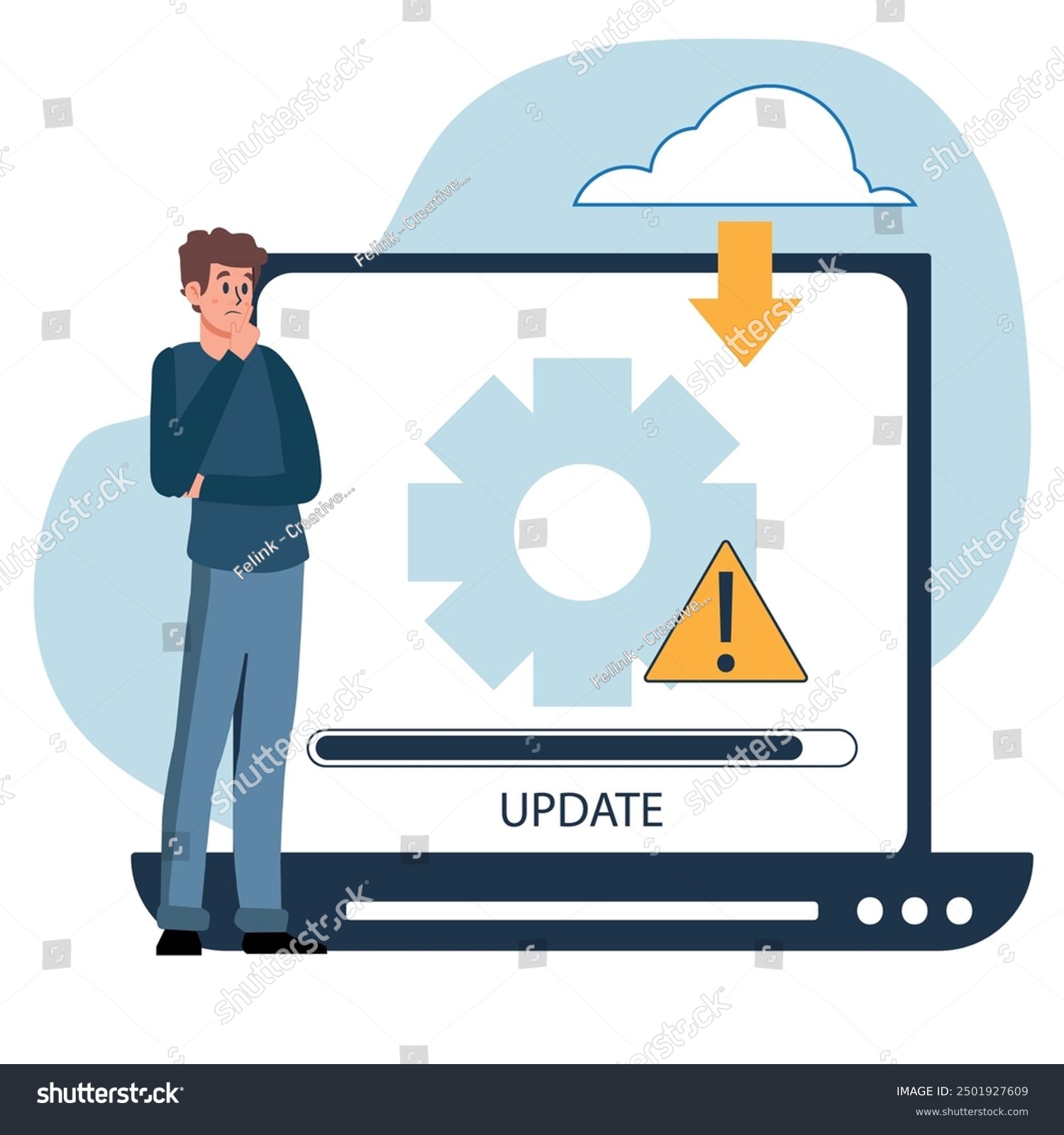 System Update Vector Illustrations Character Programmer Stock Vector (Royalty Free) 2501927609 ...