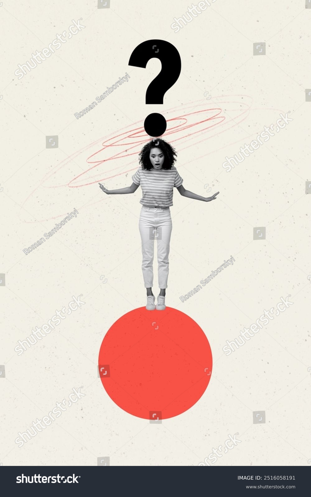 Vertical Photo Collage Astonished American Girl Stock Photo 2516058191 ...