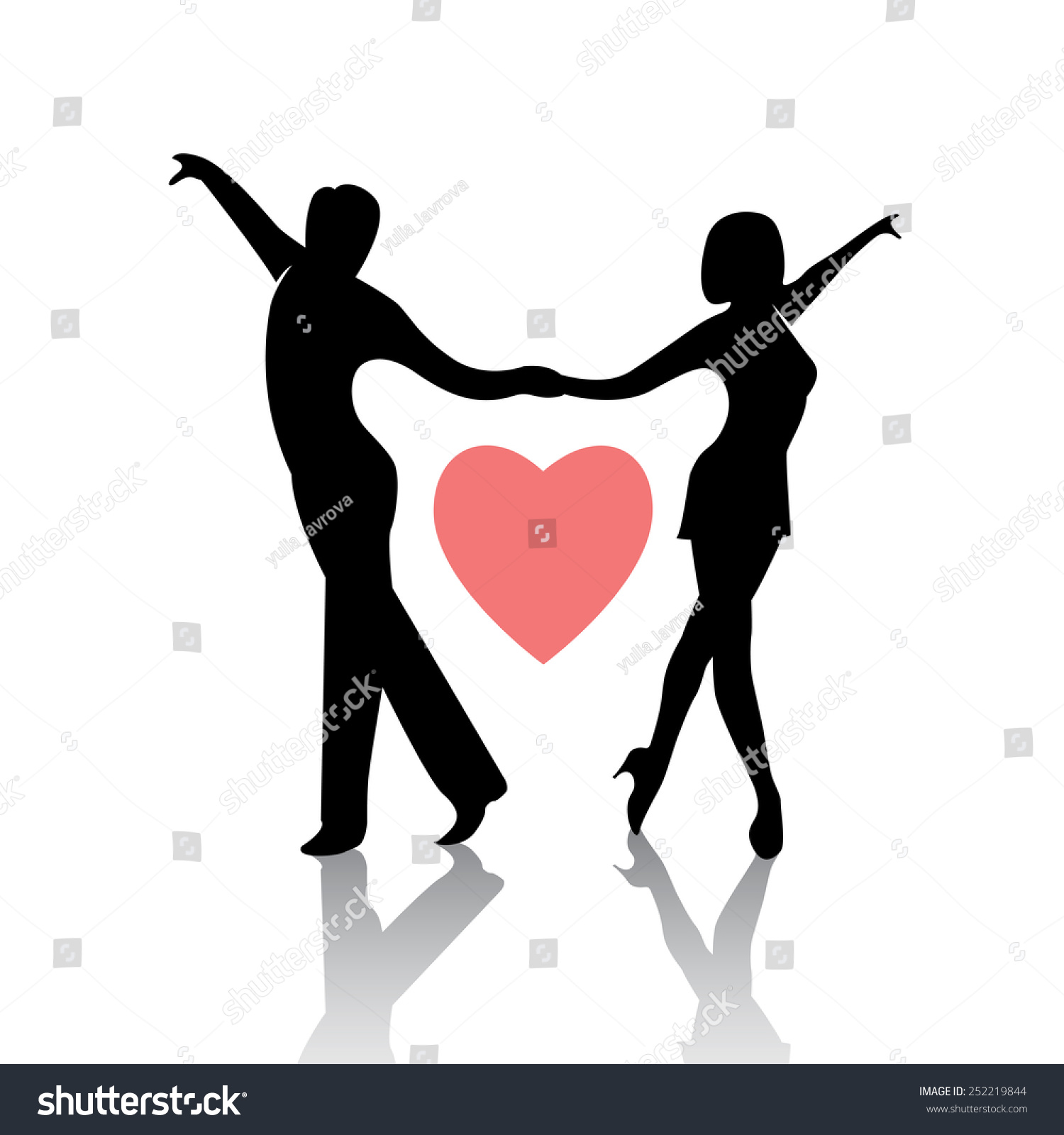 Silhouette Dancing Couple Isolated On White Stock Vector (Royalty Free ...