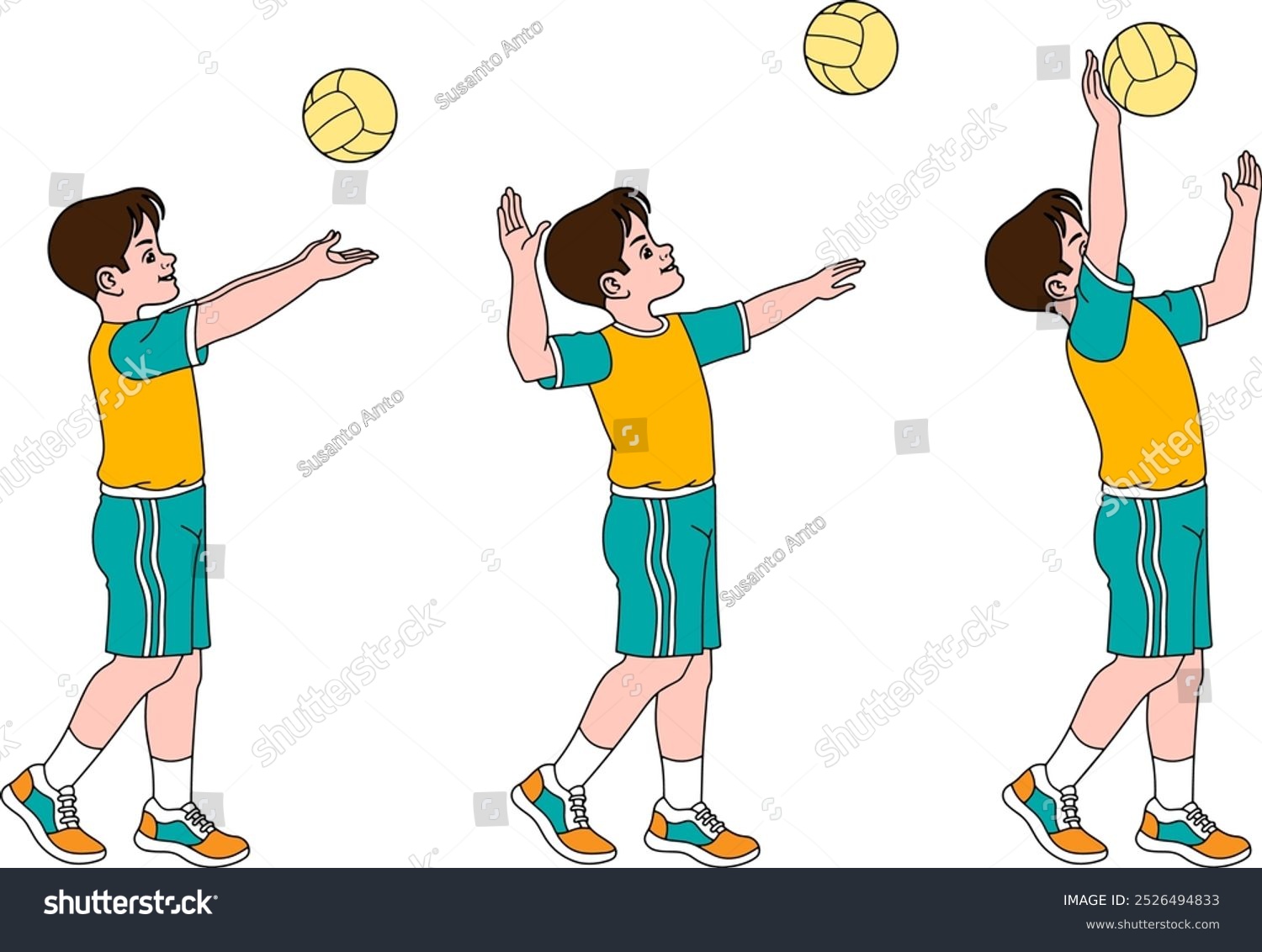 Overhand Serve Volleyball Vector Illustration Isolated Stock Vector ...