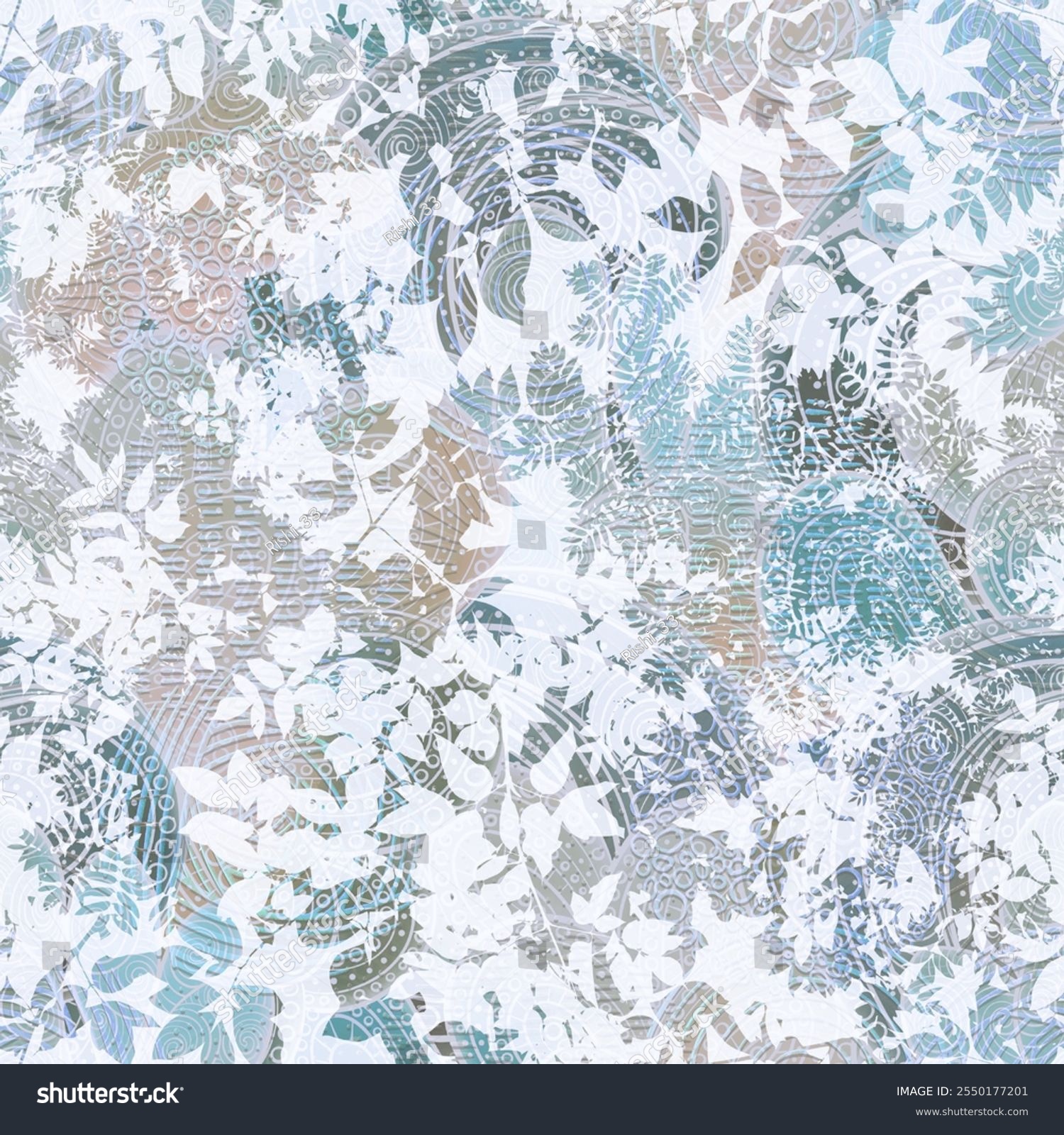 Abstract Leaf Pattern Allover Design Multiple Stock Illustration ...