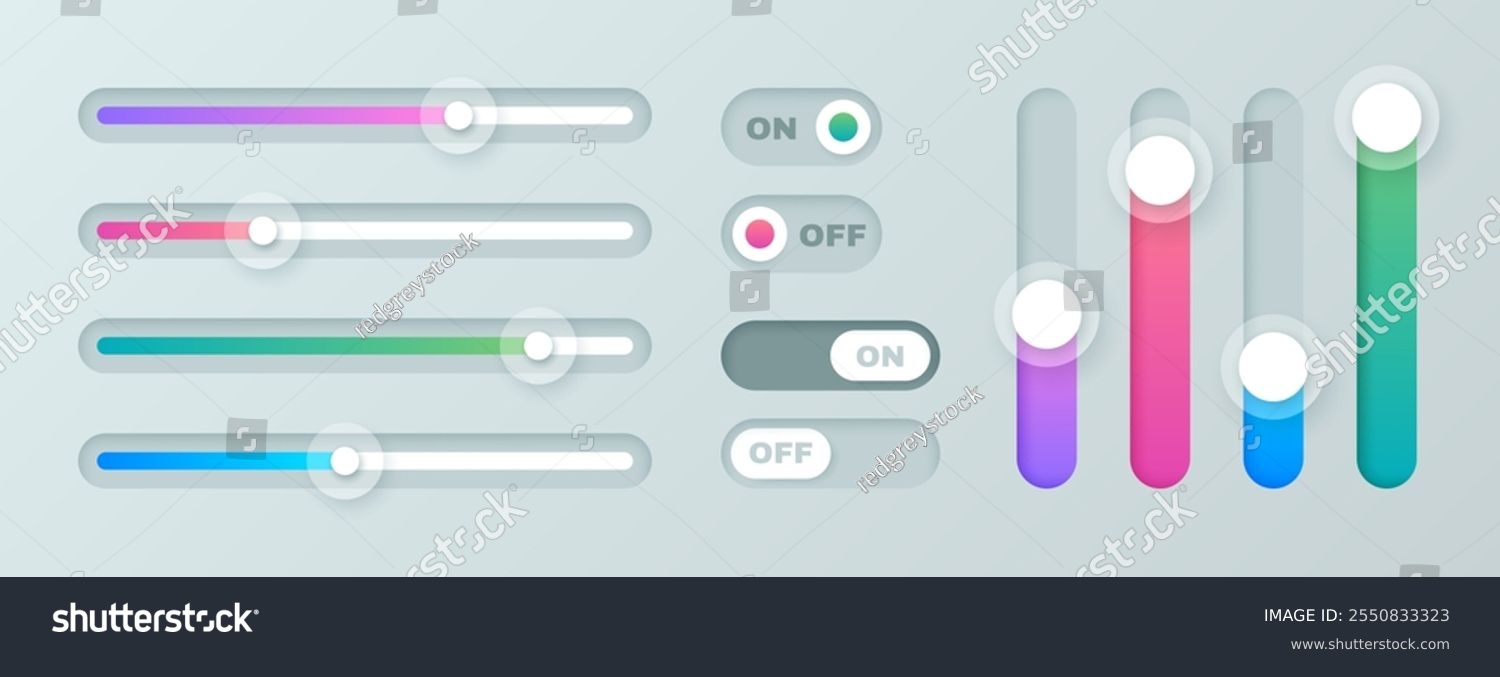 Vector Set Scroll Bar Icons Colored Stock Vector (Royalty Free) 2550833323 | Shutterstock