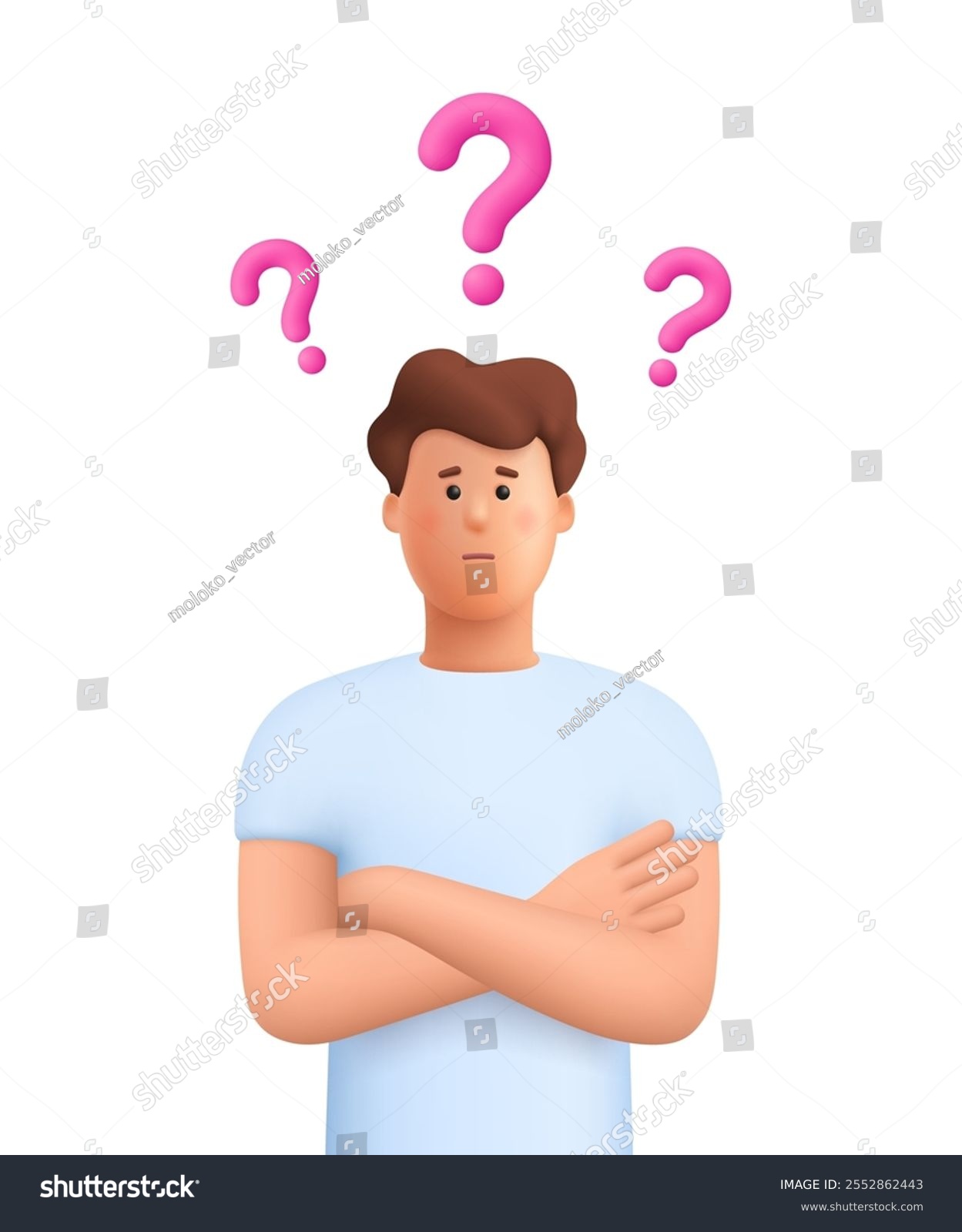 Confused Man James Standing Crossed Arms Stock Vector (Royalty Free) 2552862443 | Shutterstock