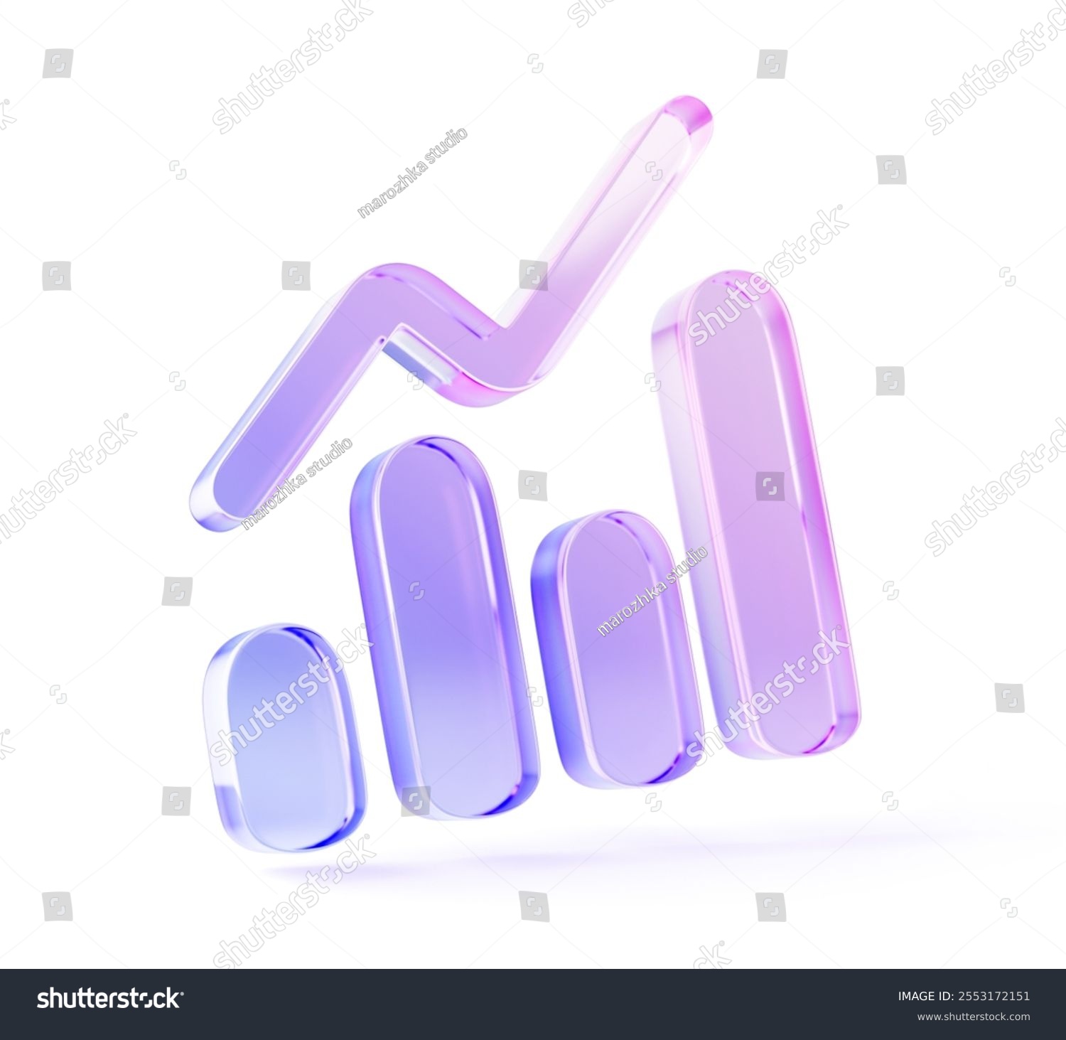 Glass Hologram Bar Chart Diagram 3d Stock Illustration 2553172151 | Shutterstock