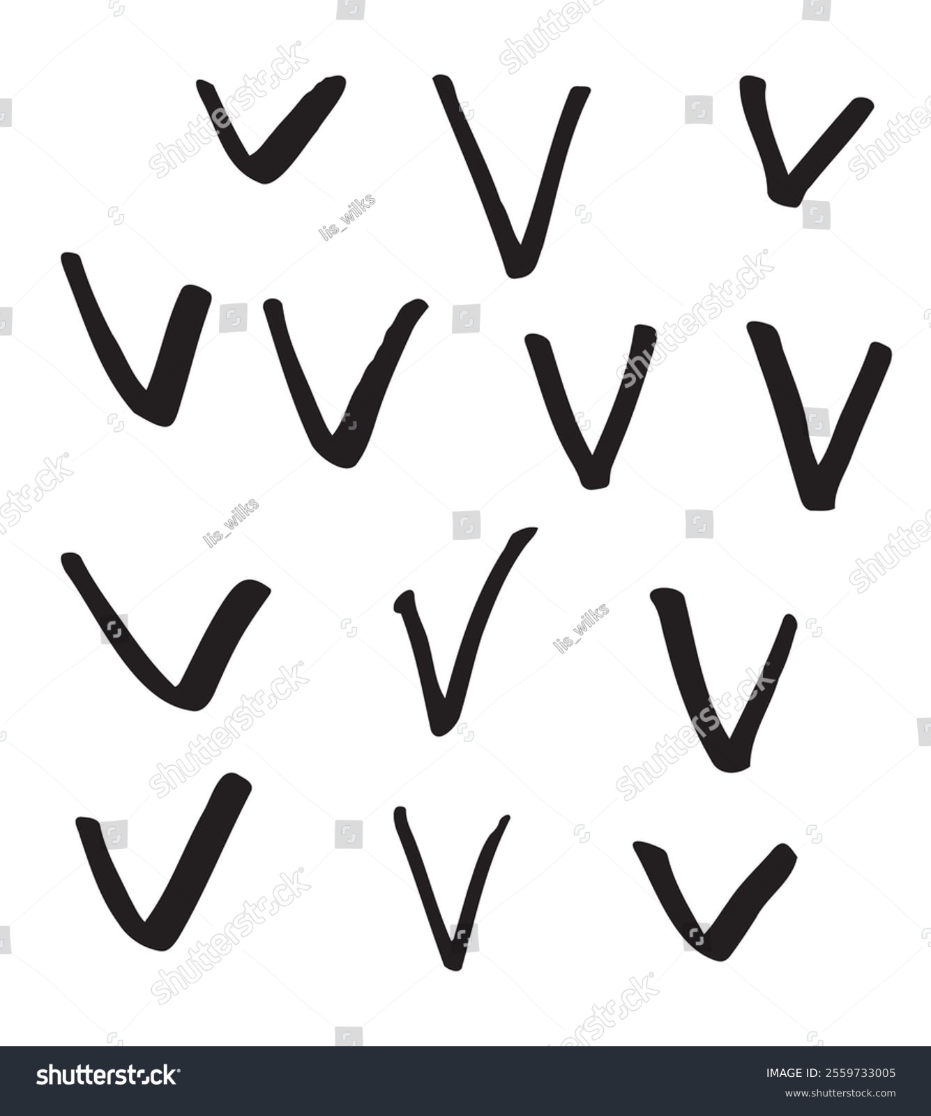Set Ticks Checkmarktick Affirmative Signs Approval Stock Vector (Royalty Free) 2559733005 ...
