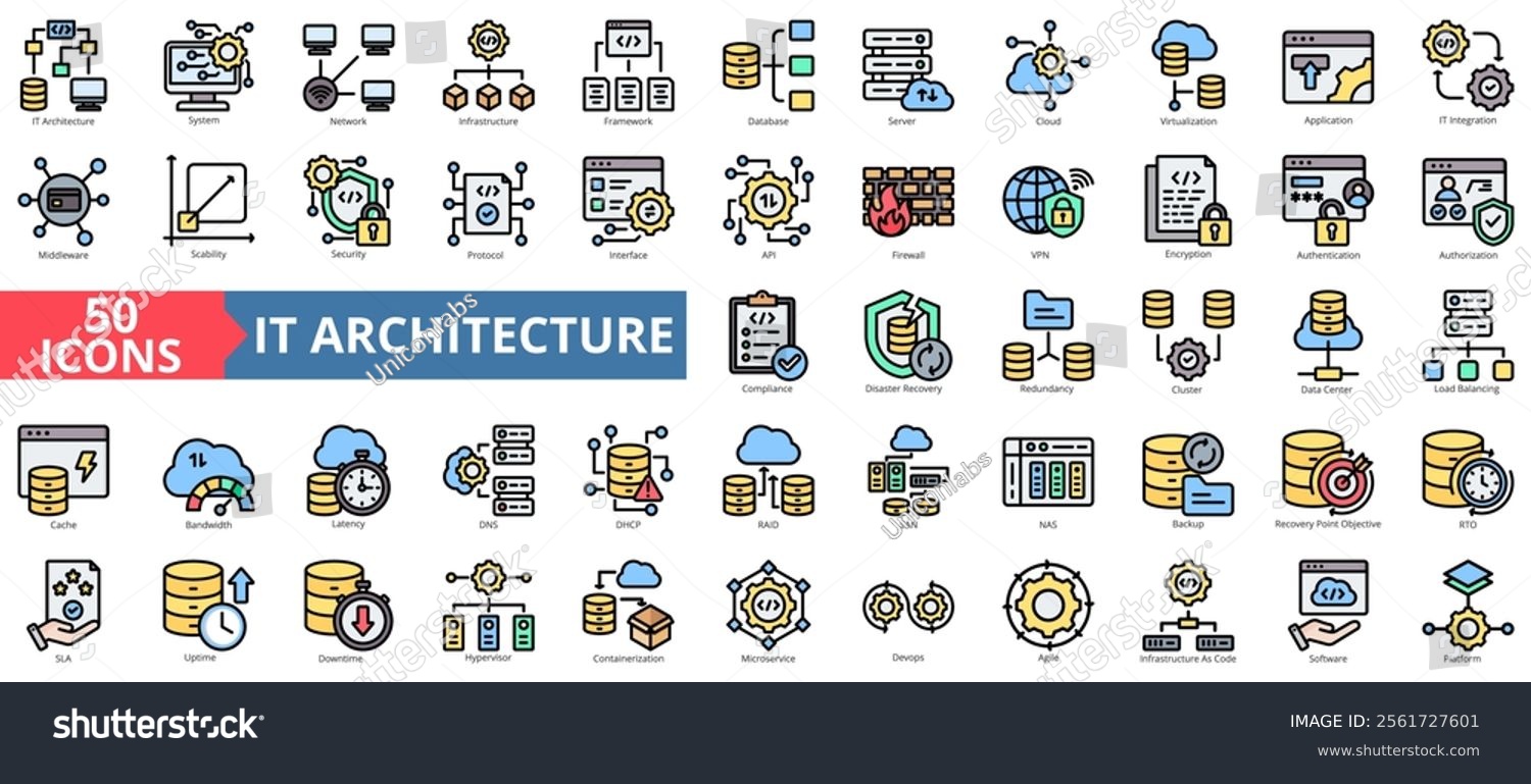 Architecture Icon Collection Set Containing System 스톡 벡터(로열티 프리 ...