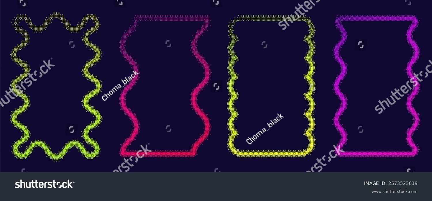 Pixel Pattern Texture Wavy Frame Bitmap Stock Vector (Royalty Free) 2573523619 | Shutterstock