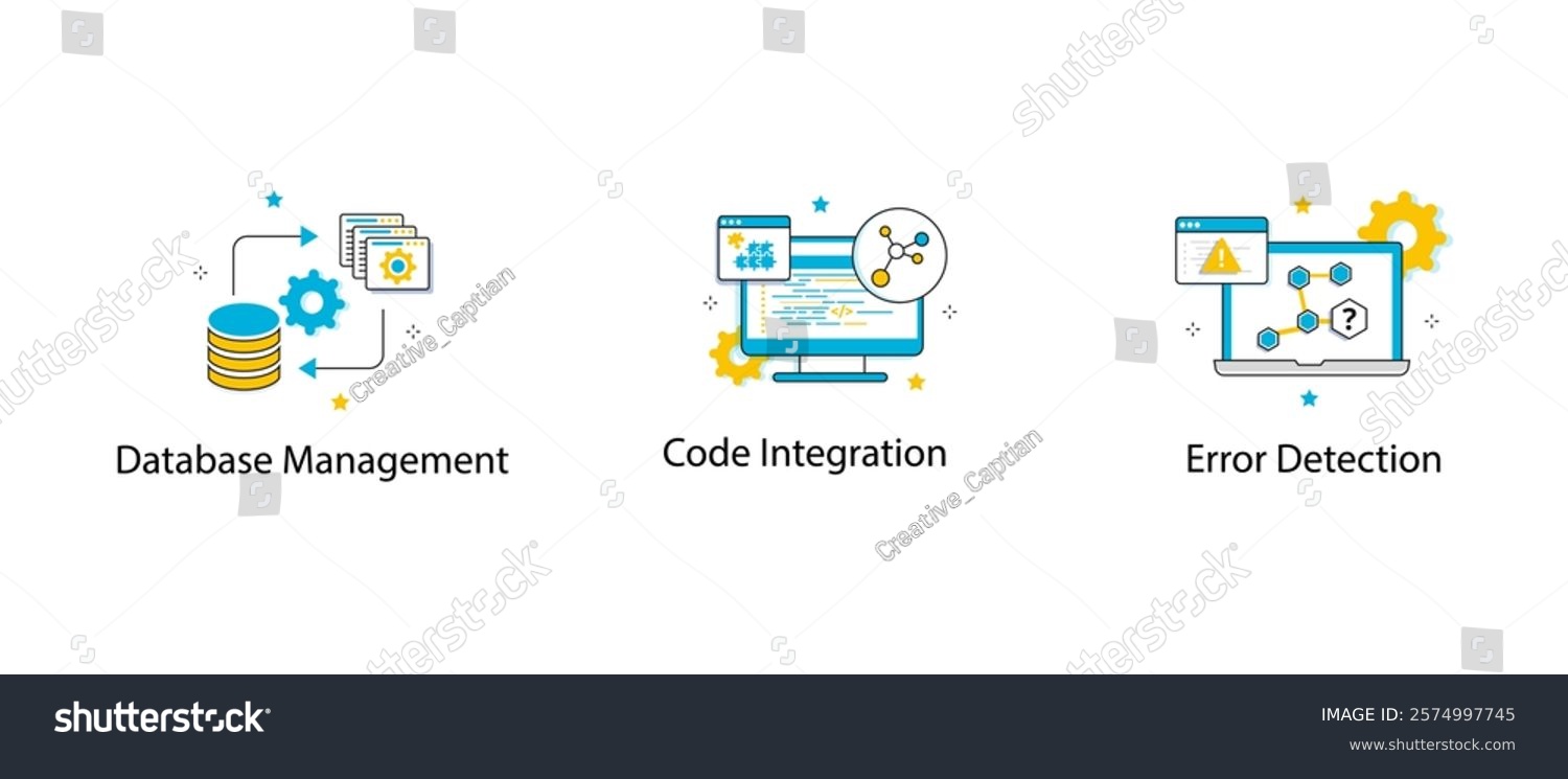 Database Workflow Optimization Database Management Error Stock Vector 3658