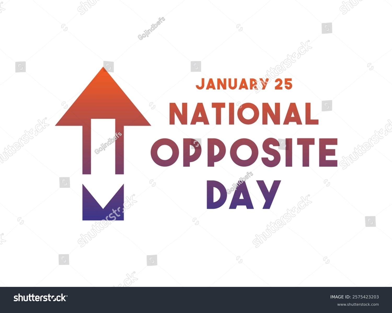 National Opposite Day January 25 Gradient Stock Vector (Royalty Free ...