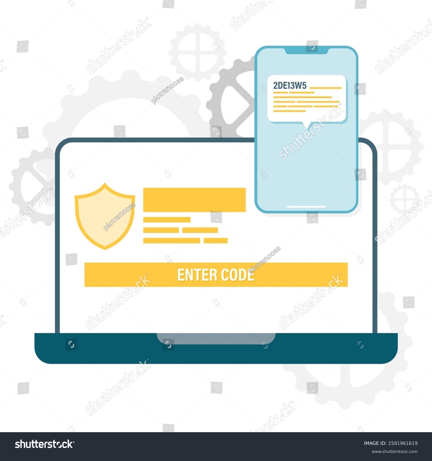 Two-factor Authentication Digital Security Access Points Stock Vector (Royalty Free) 2581961619 ...