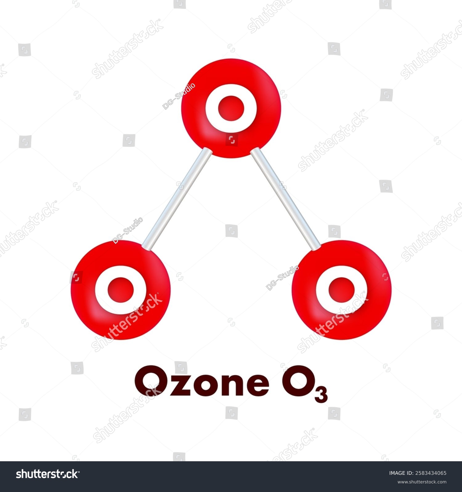 Ozone O3 Molecule Model Three Oxygen Stock Vector (Royalty Free) 2583434065 | Shutterstock