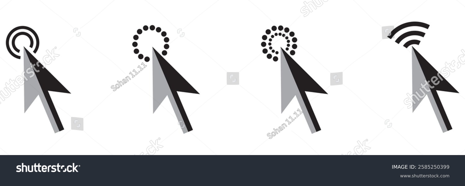 Click Icon Set Pointer Arrow Icon Stock Vector Royalty Free