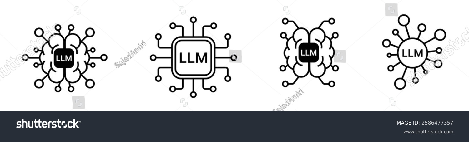Llm Large Language Model Icon Neural Stock Vector (Royalty Free ...
