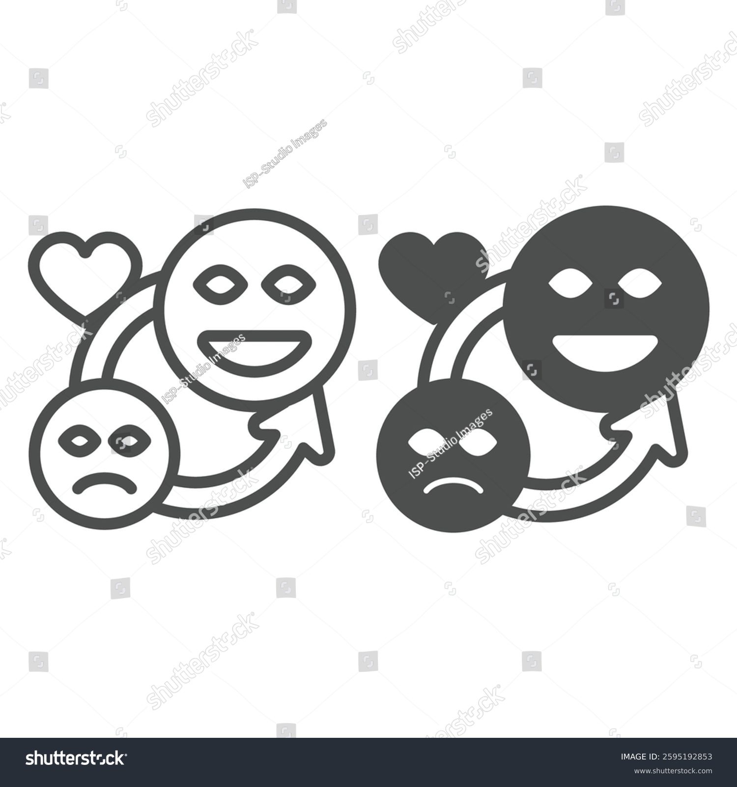 Smileys Circular Arrow Heart Line Solid Stock Vector (Royalty Free ...