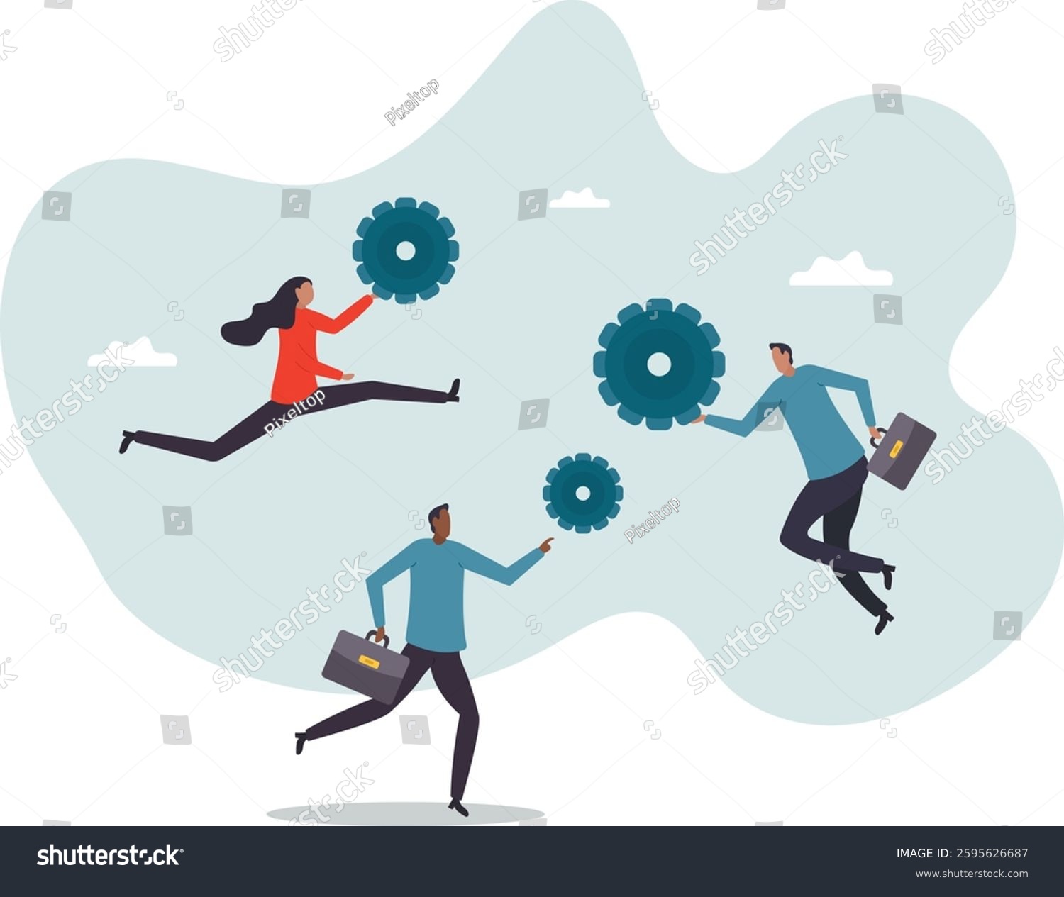 Employee Engagement Teamwork Collaboration Team Strategy Stock Vector (Royalty Free) 2595626687 ...