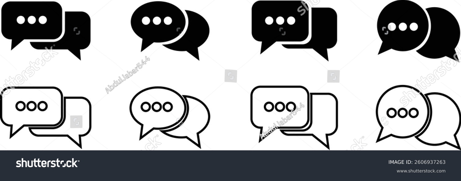 Chat Message Speech Bubble Vector Apps Stock Vector (Royalty Free) 2606937263 | Shutterstock