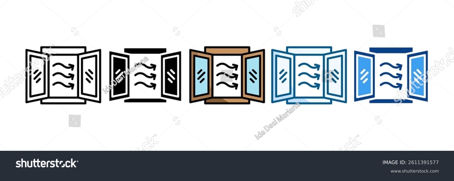 Open Windows Icon Set Multiple Style Stock Vector (Royalty Free ...