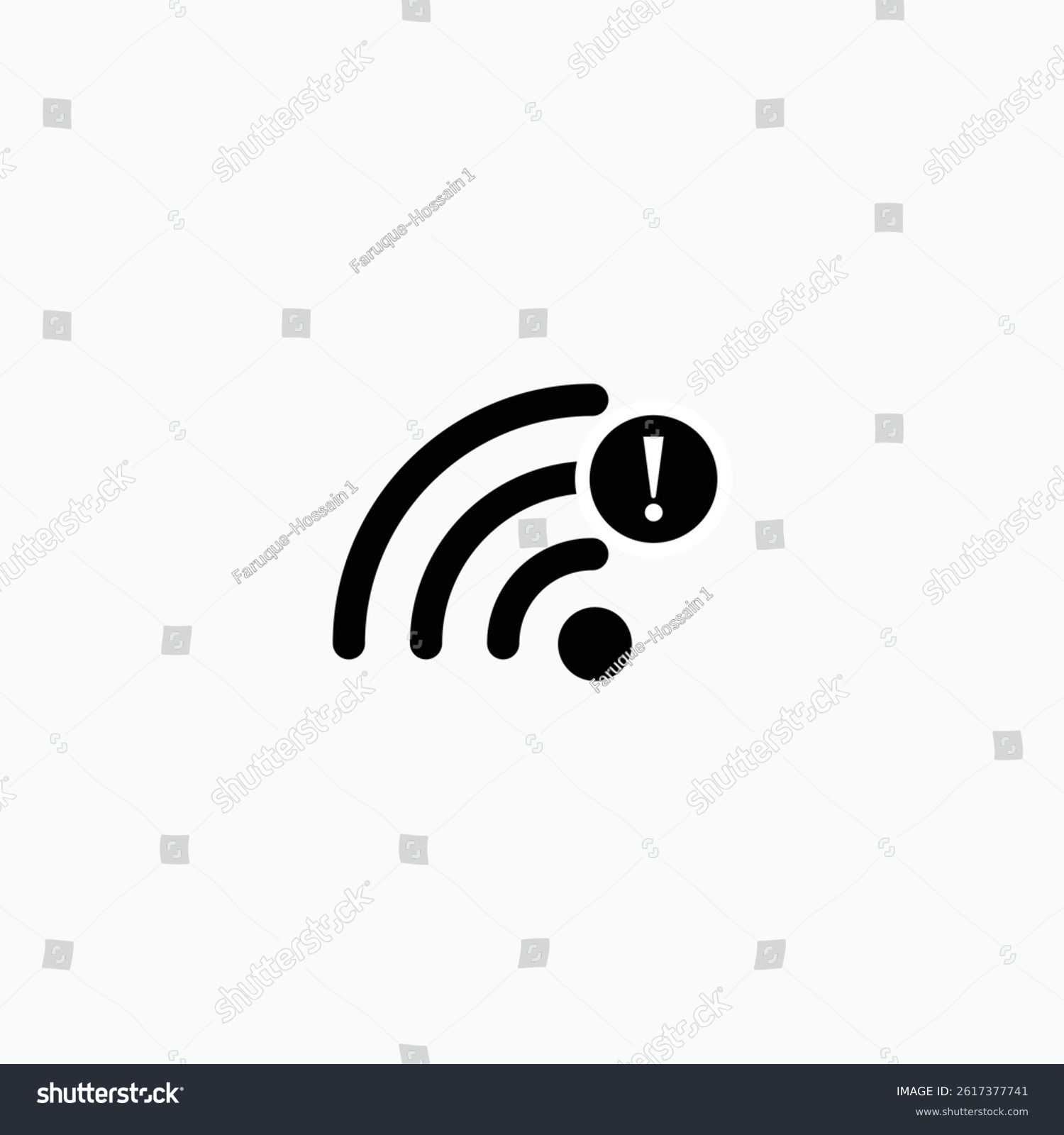 Network Warning Icon Wifi Error Wrong Stock Vector Royalty Free 2617377741 Shutterstock