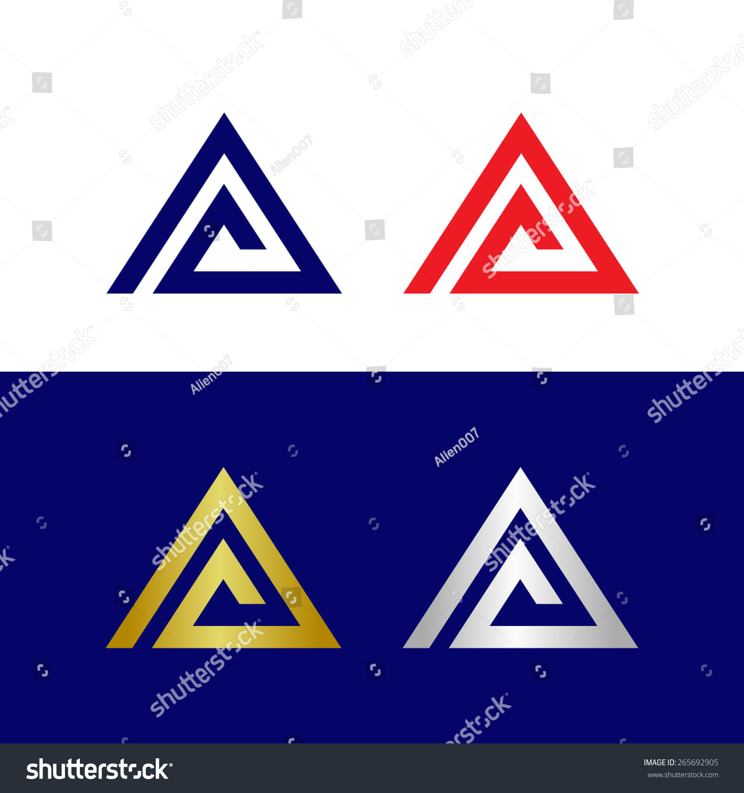 Vector Logo Abstract Geometric Triangle Shaped Stock Vector (Royalty ...