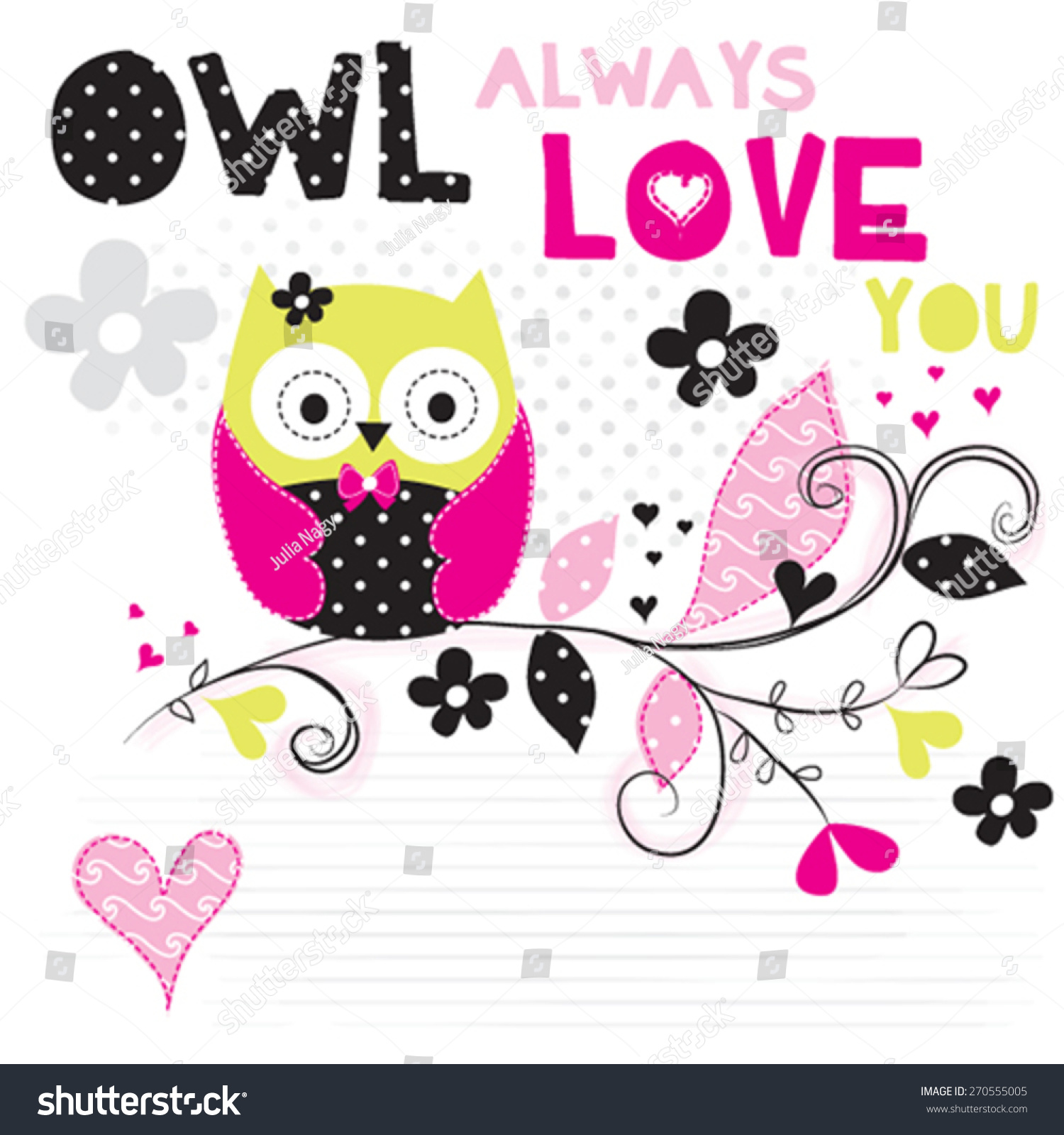 Cute Cartoon Owl Text Childish Card Stock Vector (Royalty Free ...