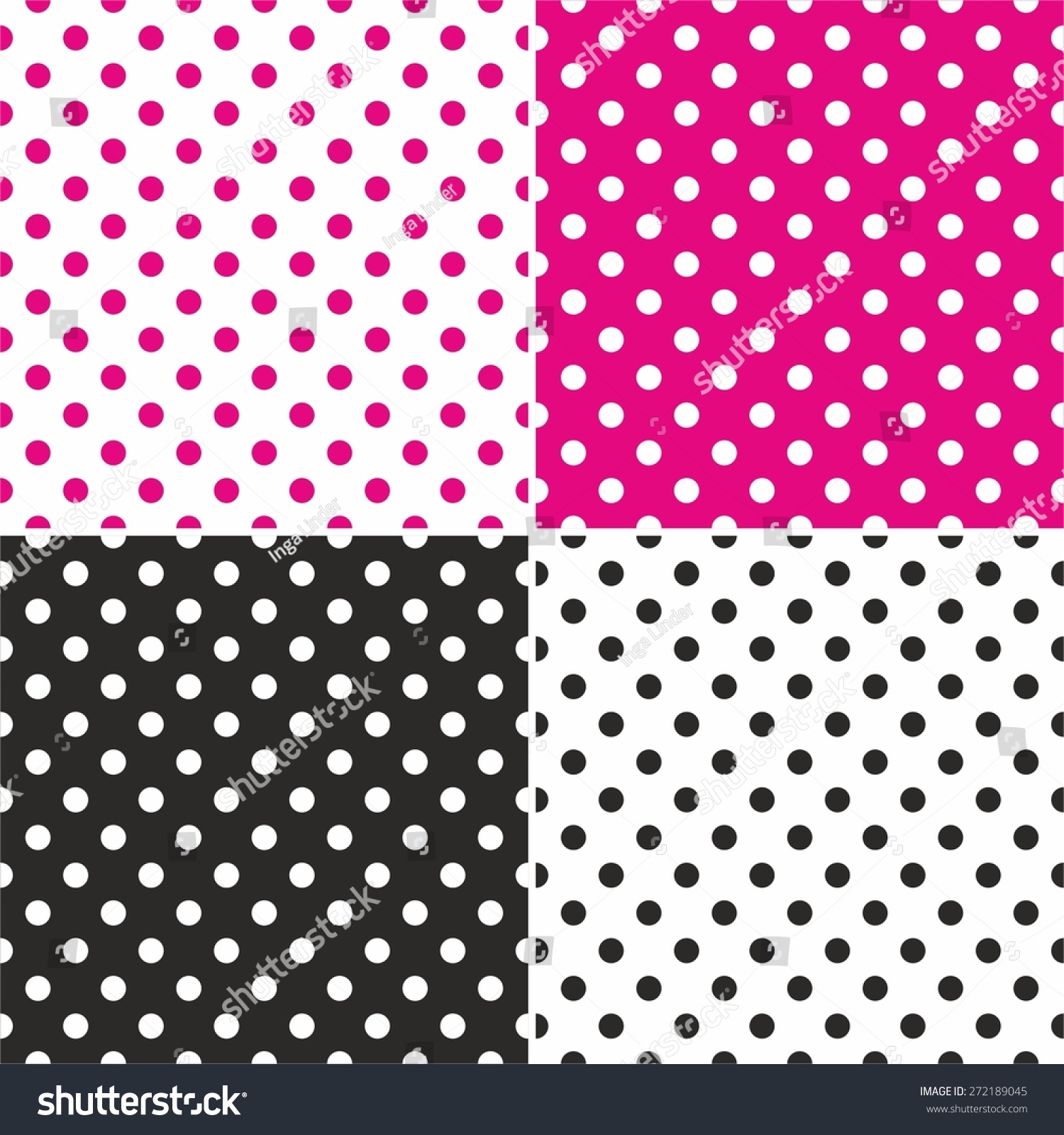 Black And White And Pink Polka Dot Background