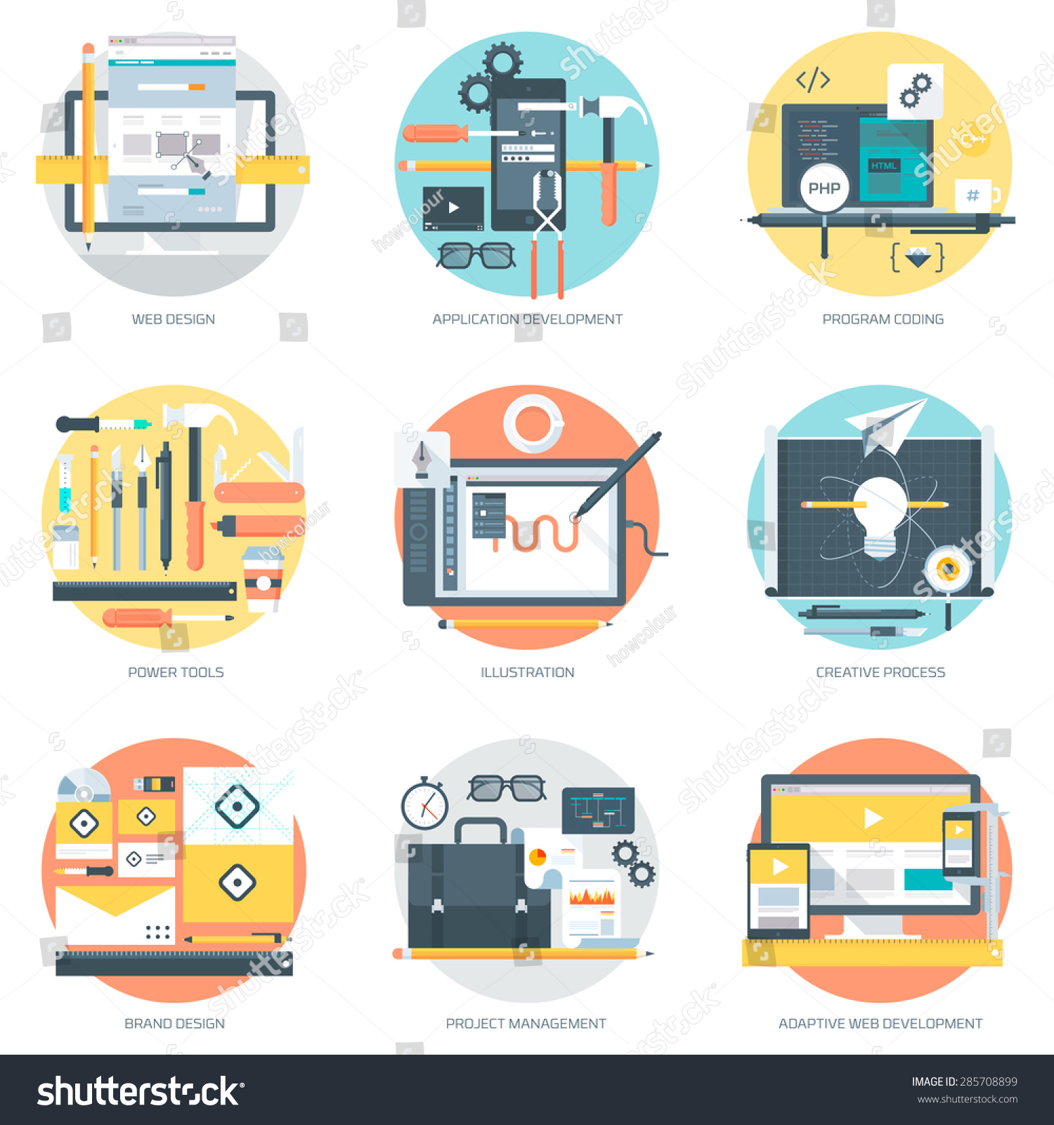 Web Development Icon Flat