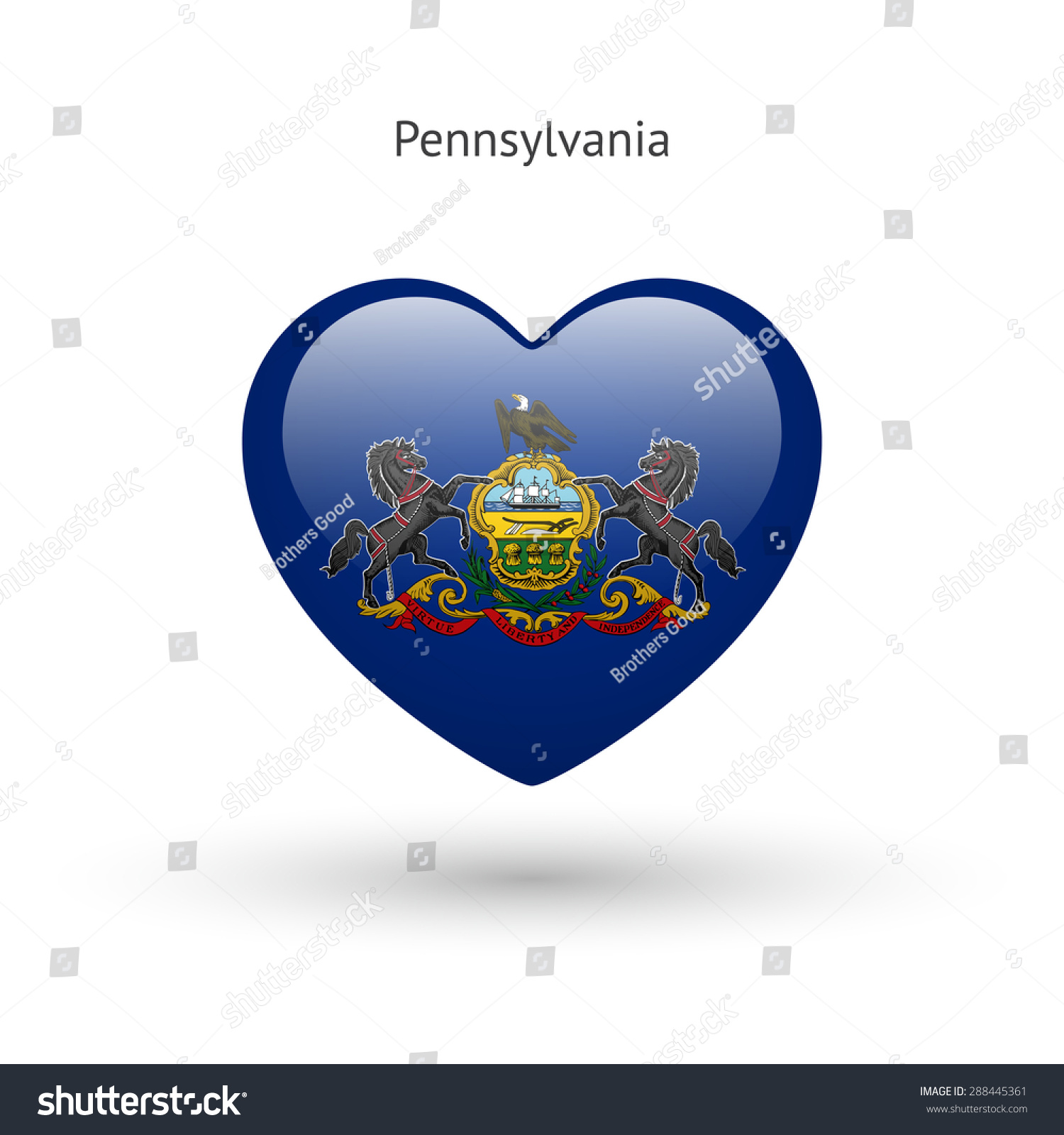 Love Pennsylvania State Symbol Heart Flag Stock Vector (Royalty Free ...