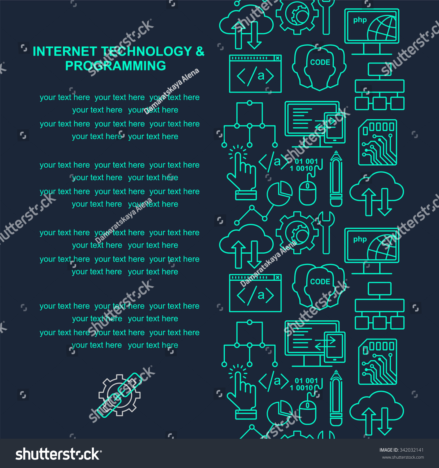 Internet Technology Programming Background Linear Icons Stock Illustration 342032141 | Shutterstock