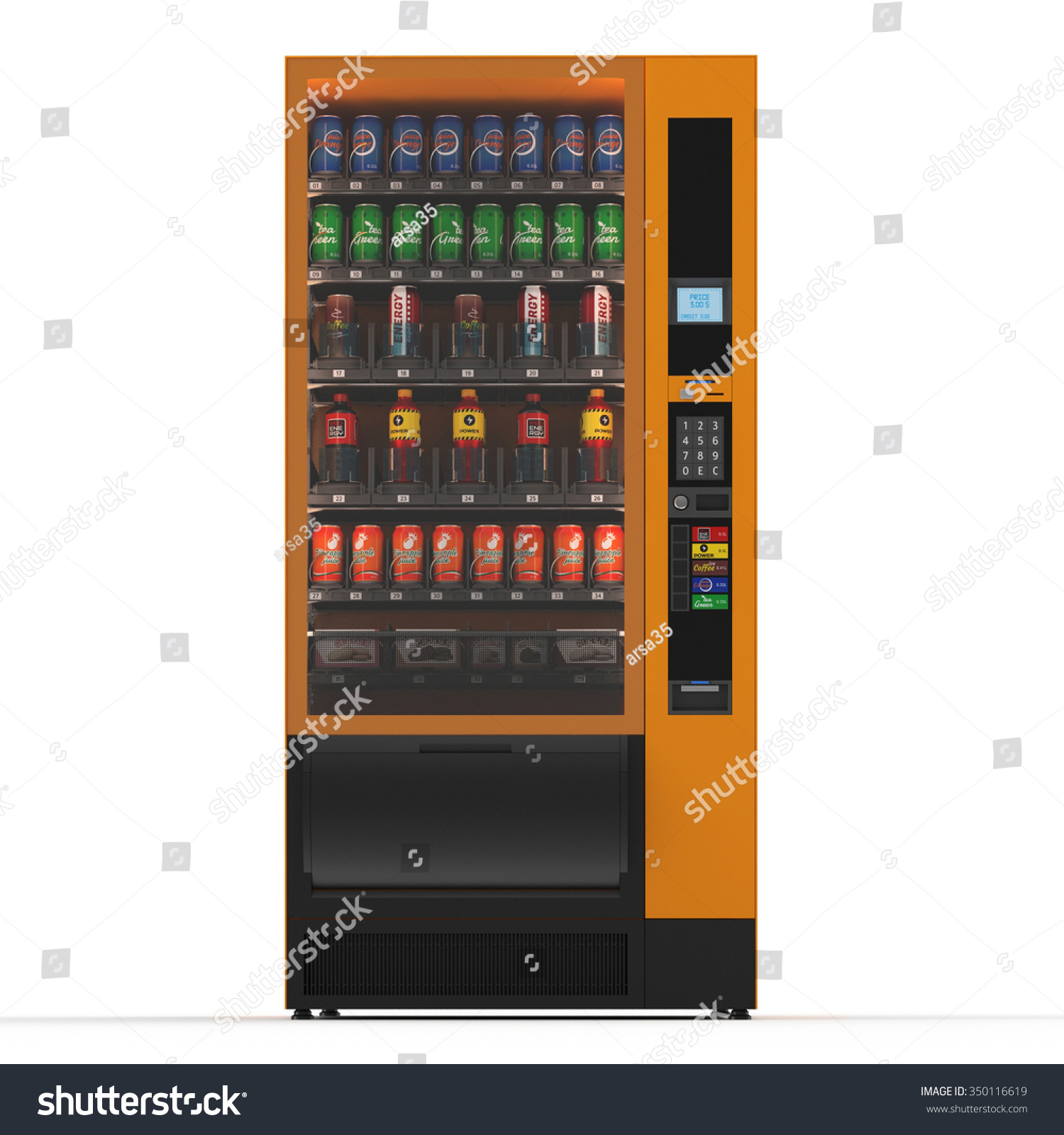Vending Machine On White Background 3d Stock Illustration 350116619 ...