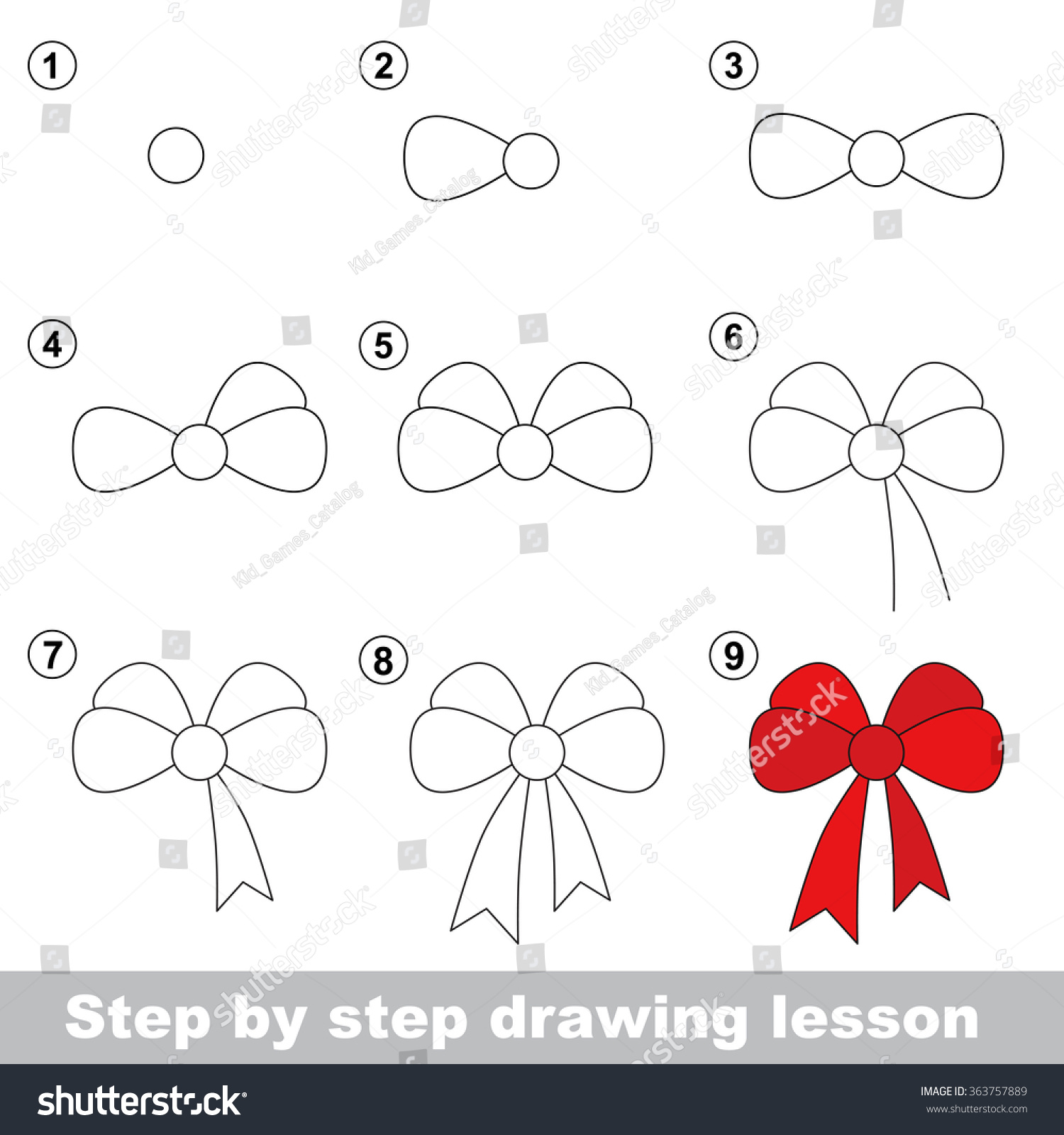 Step By Step Drawing Tutorial Vector Stock Vector (Royalty Free ...