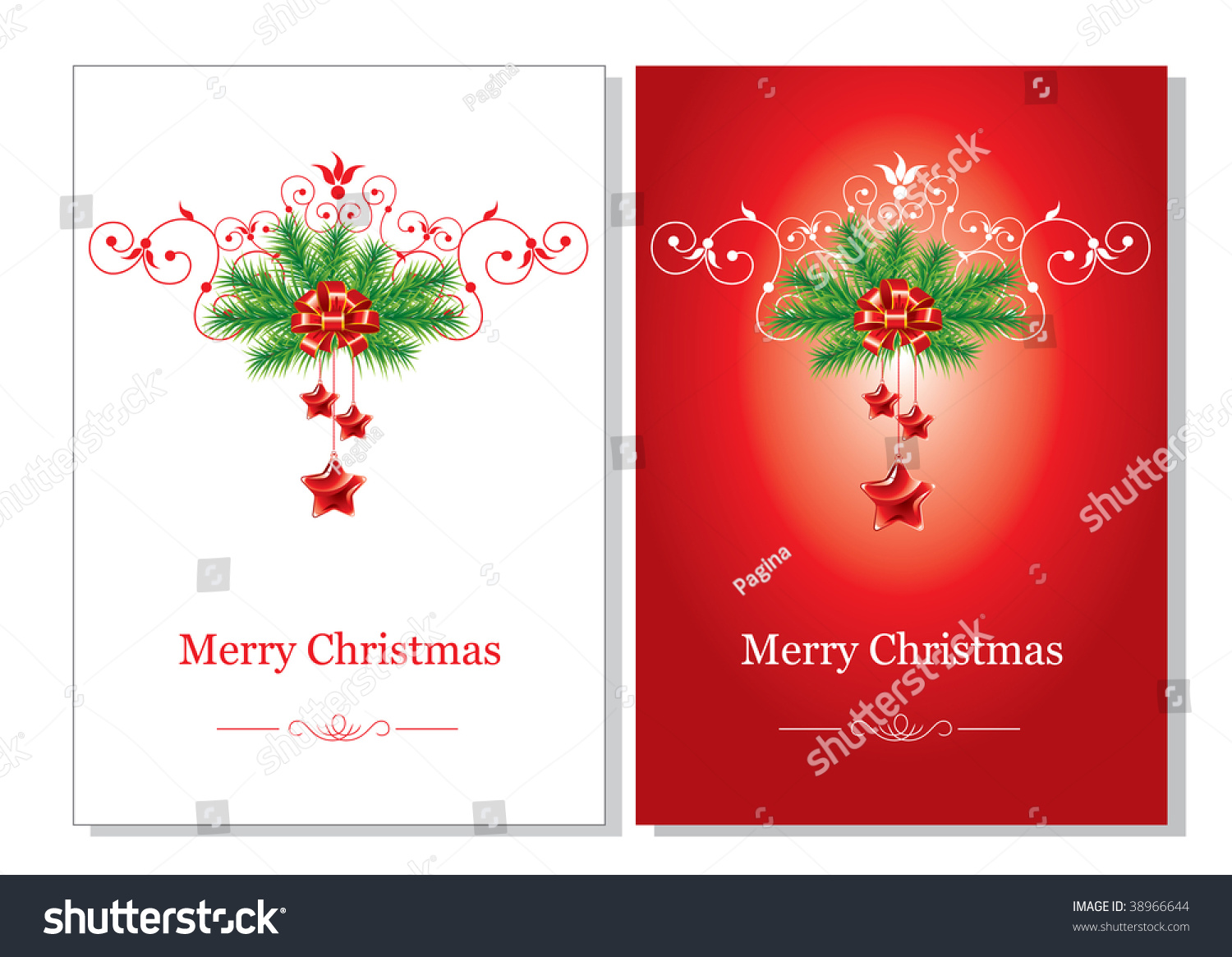 Two Versions Beautiful Christmas Background Vector Stock Vector ...