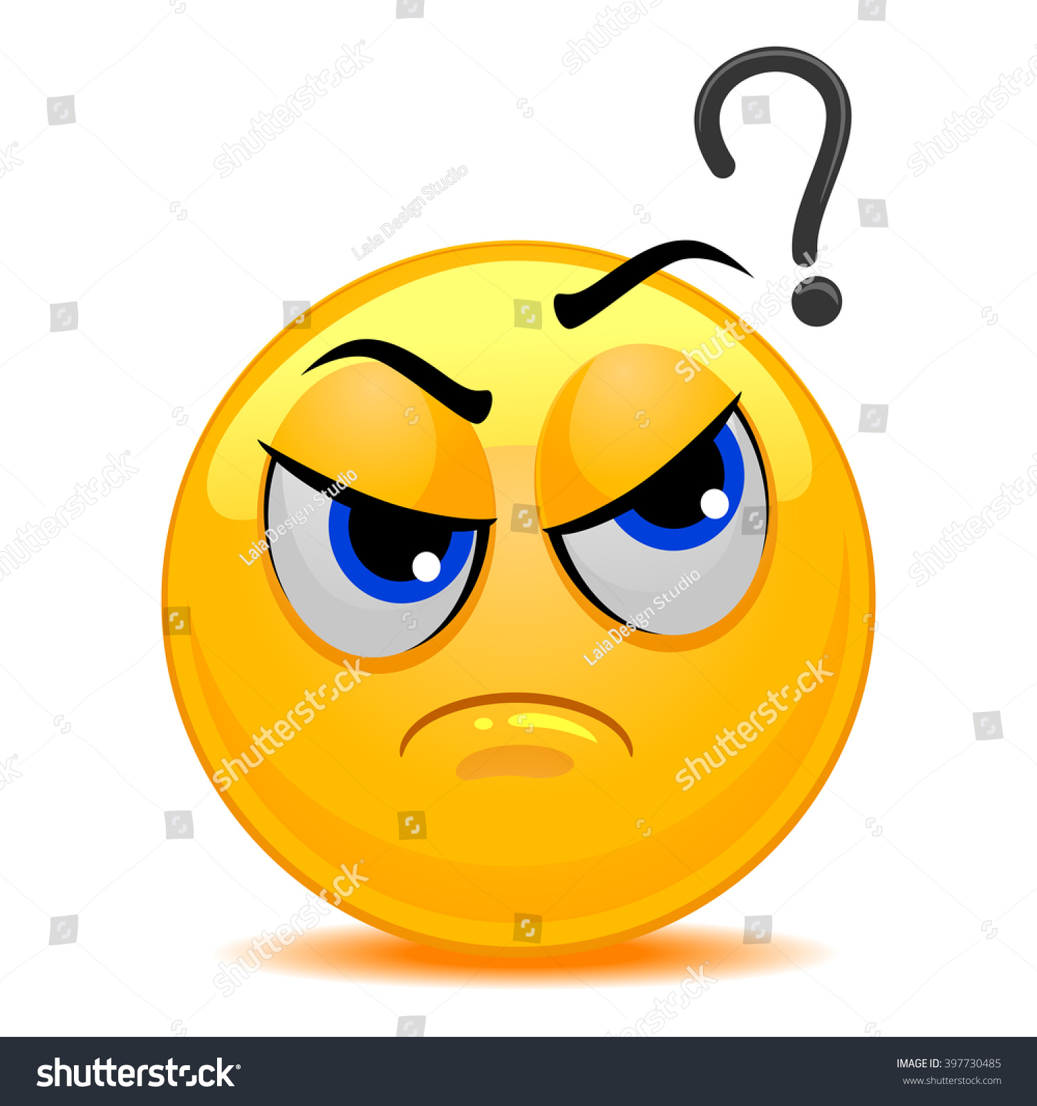 Vector Illustration Smiley Emoticon Confused Face Arkivvektor ...