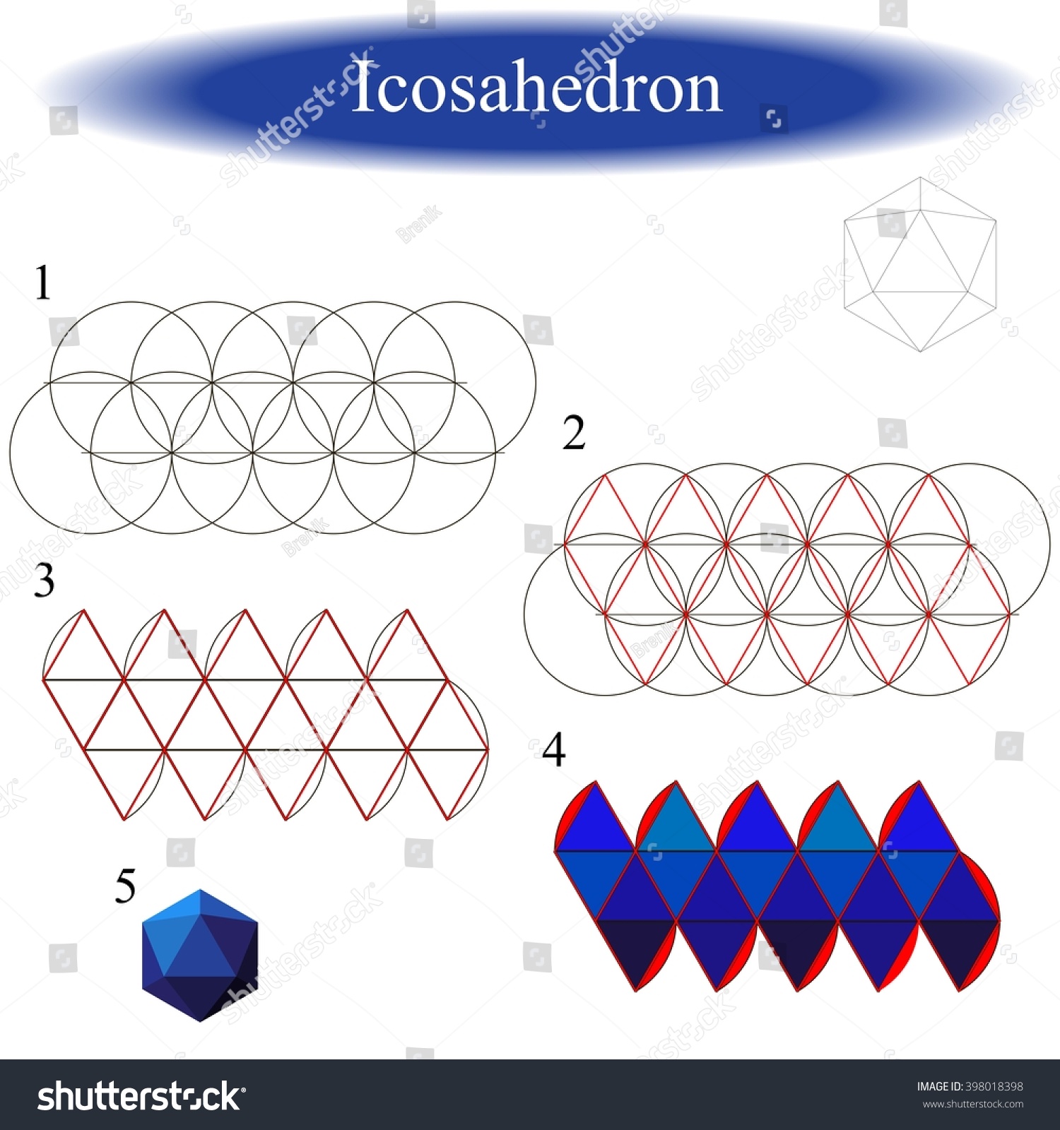 Constructing Icosahedron Using Compass Straightedge Children Stock ...
