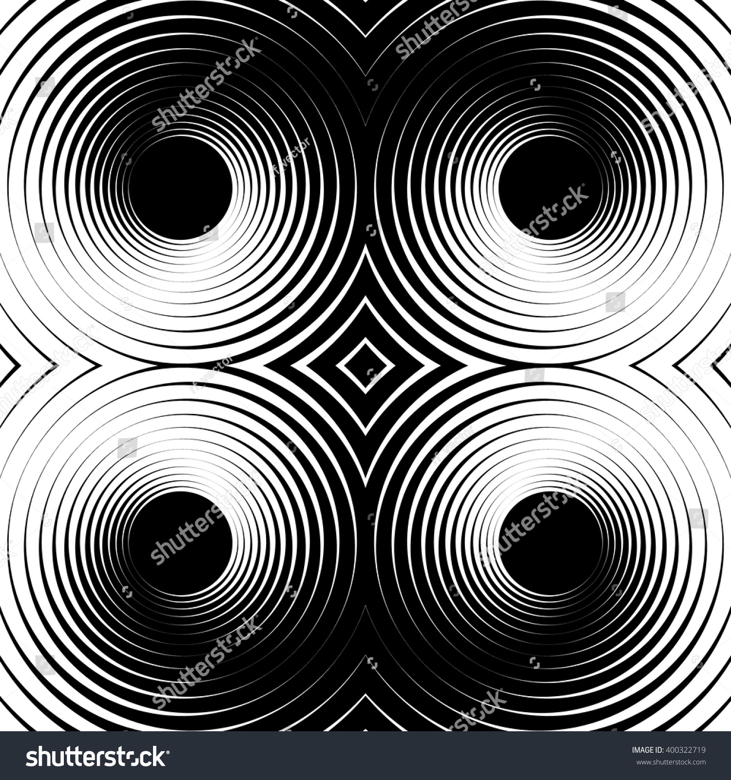 Symmetrical Repeatable Pattern Concentric Circles Rings Stock Vector Royalty Free 400322719